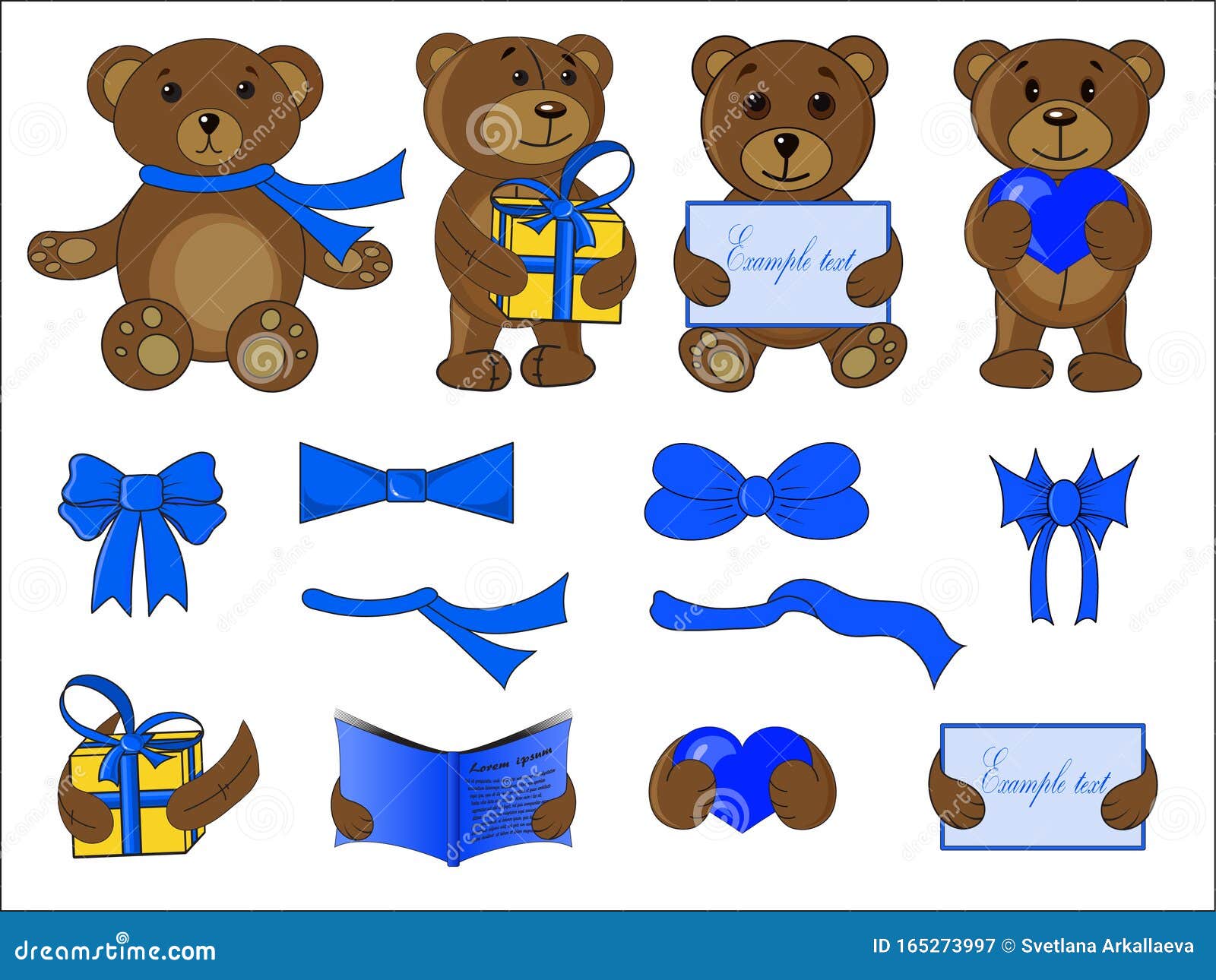 Teddy Bear Body Constructor. Cartoon Style Stock Illustration ...