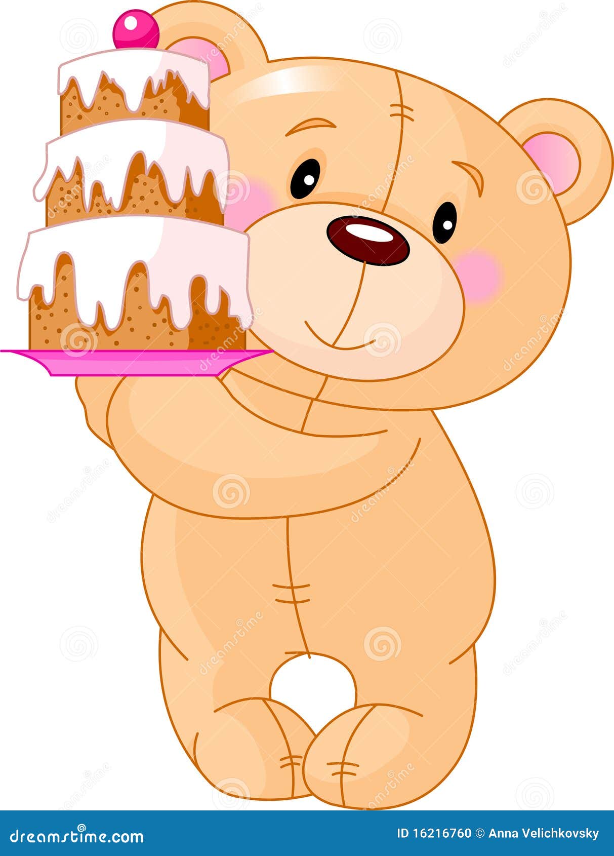 Teddy Bear with cake stock vector. Illustration of cake - 16216760