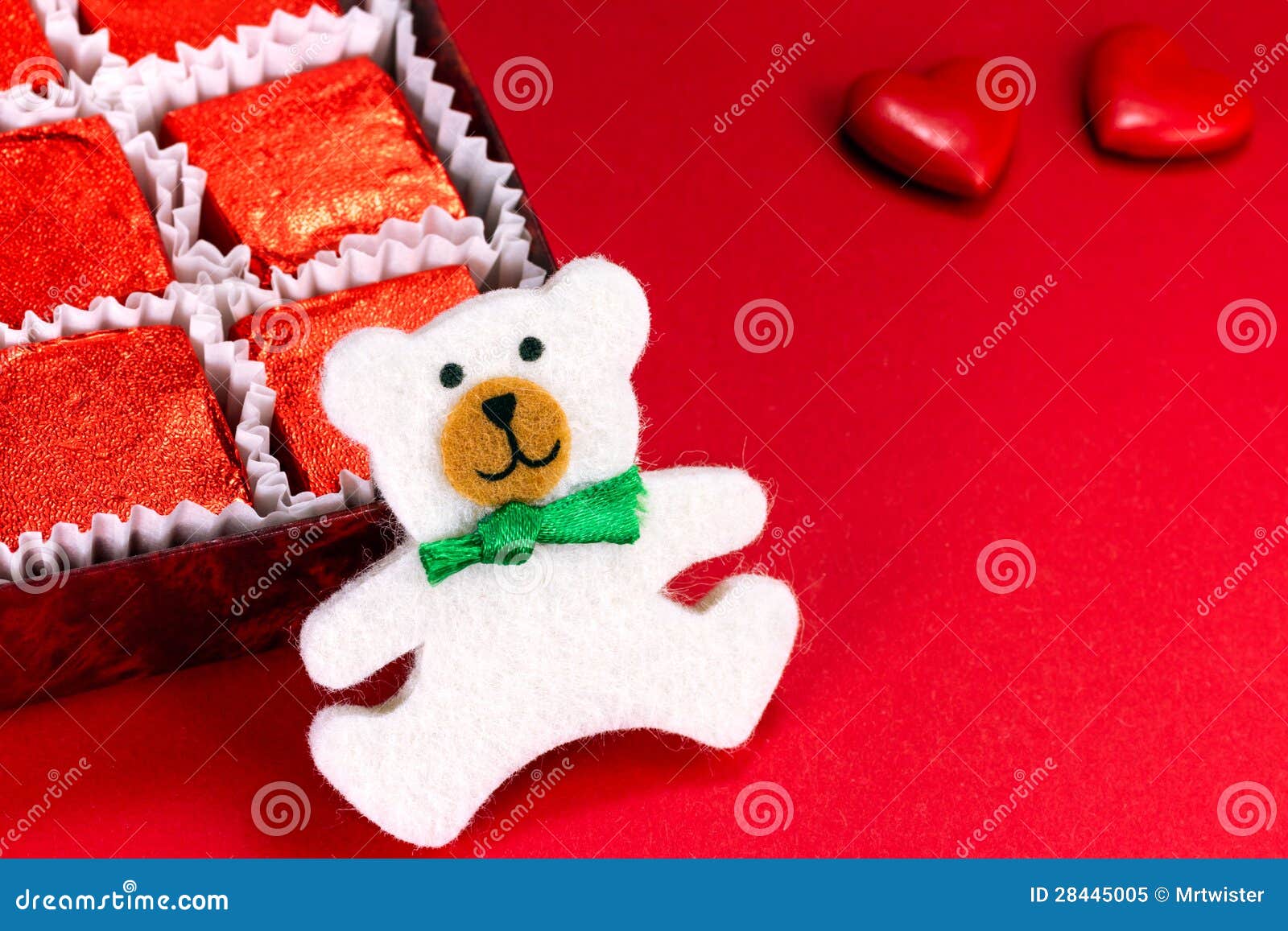 Teddy bear and candy stock image. Image of present, white - 28445005