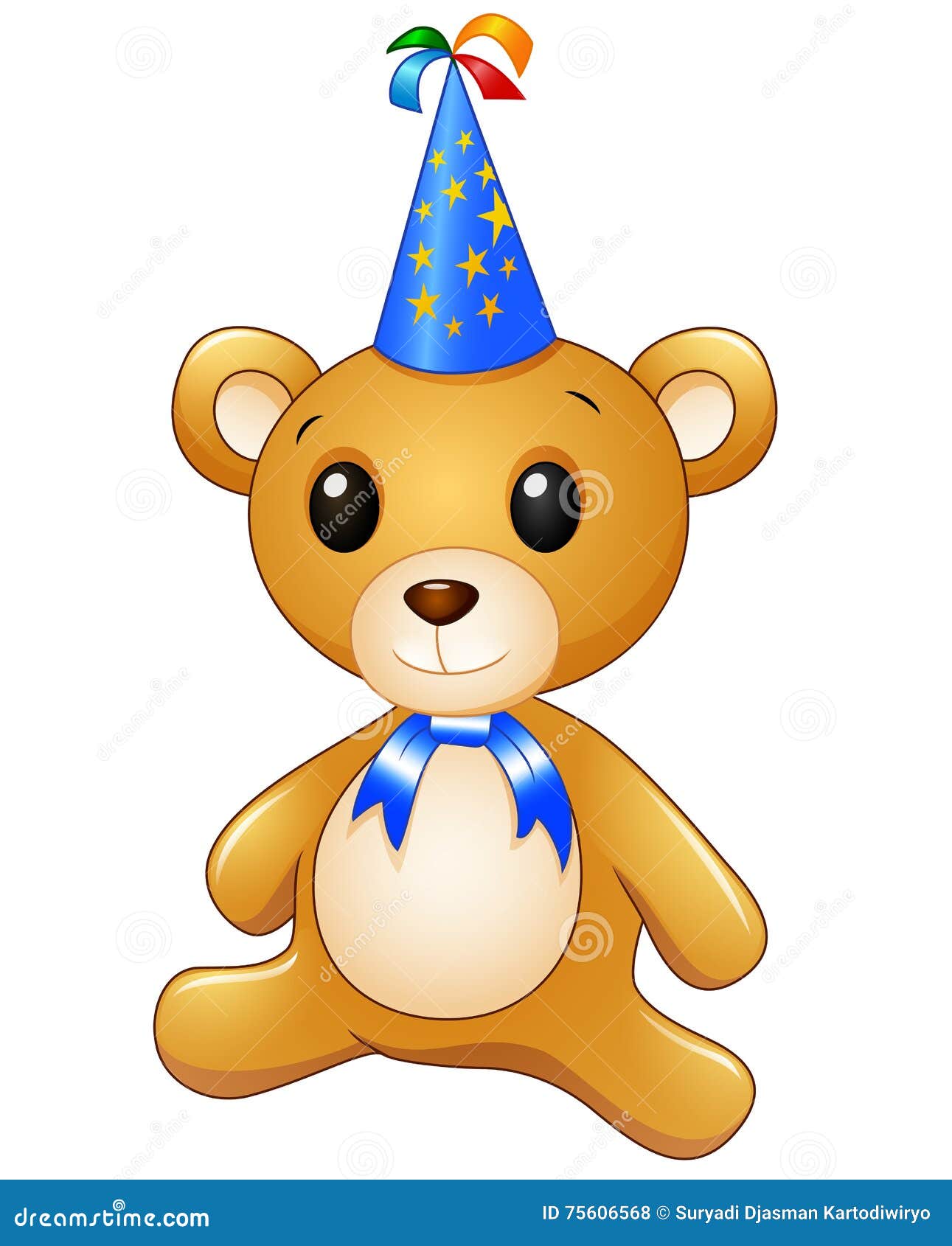 Teddy Bear Cartoon Celebrating Birthday Stock Vector - Illustration of ...