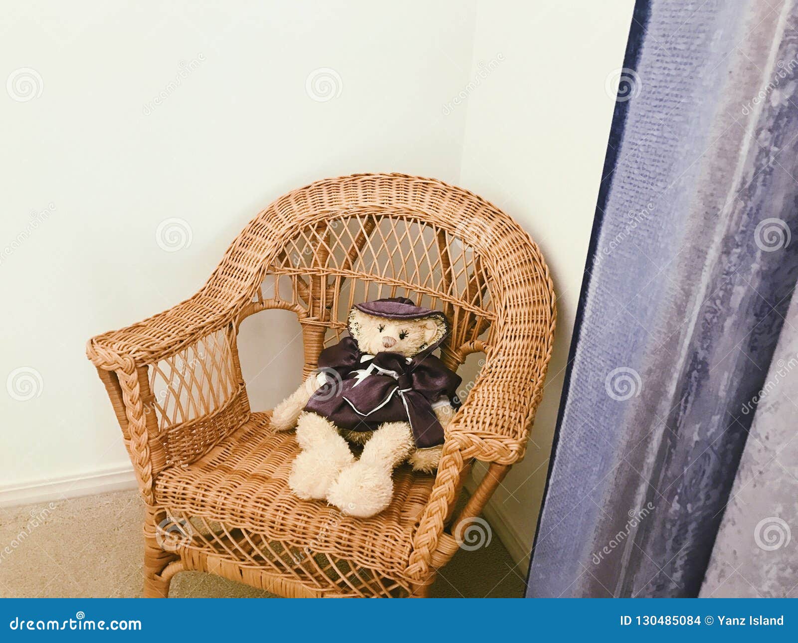 Teddy bear in the chair stock photo. Image of home, style - 130485084