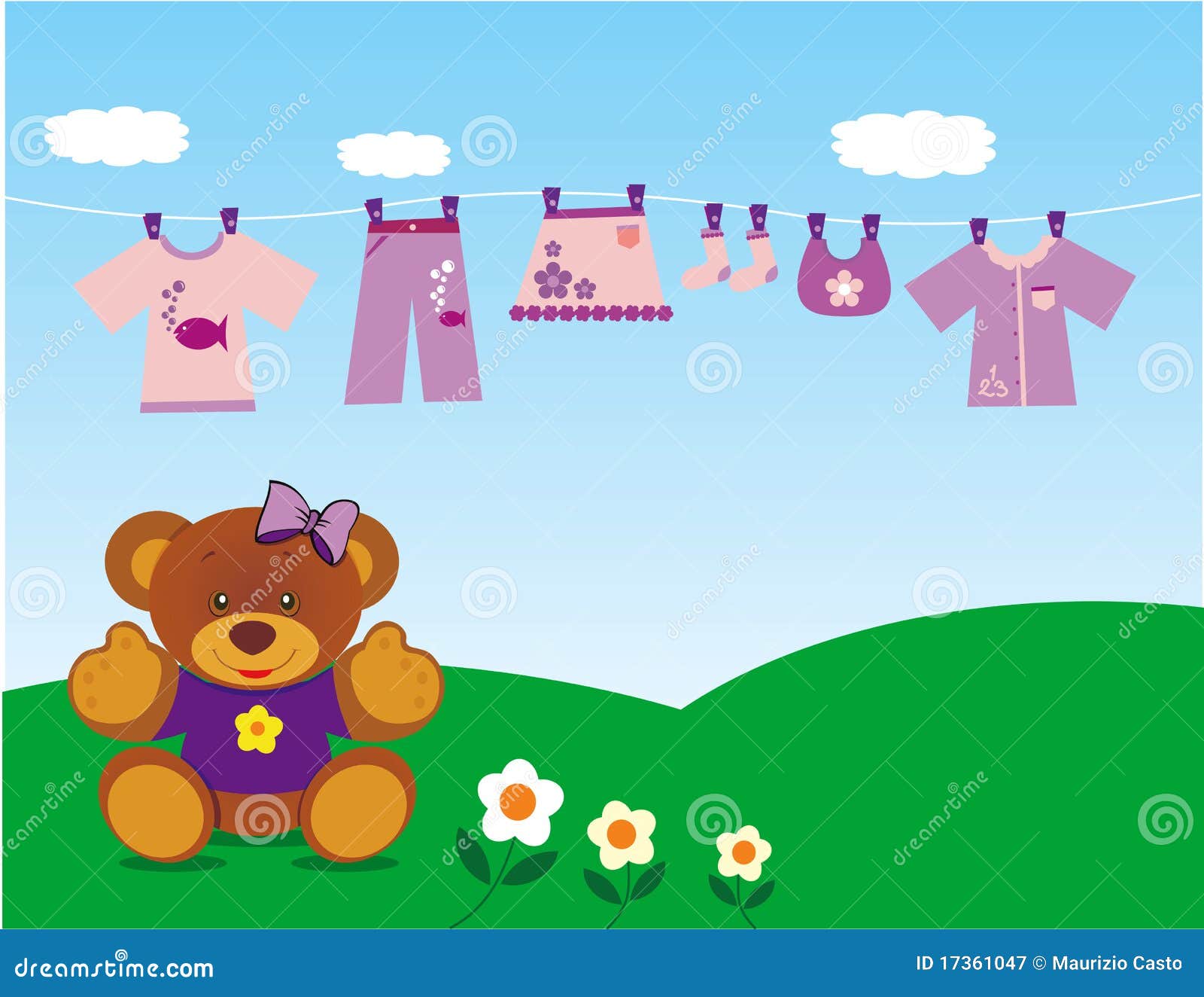 Teddy bear with clothes stock vector. Illustration of teddy - 17361047