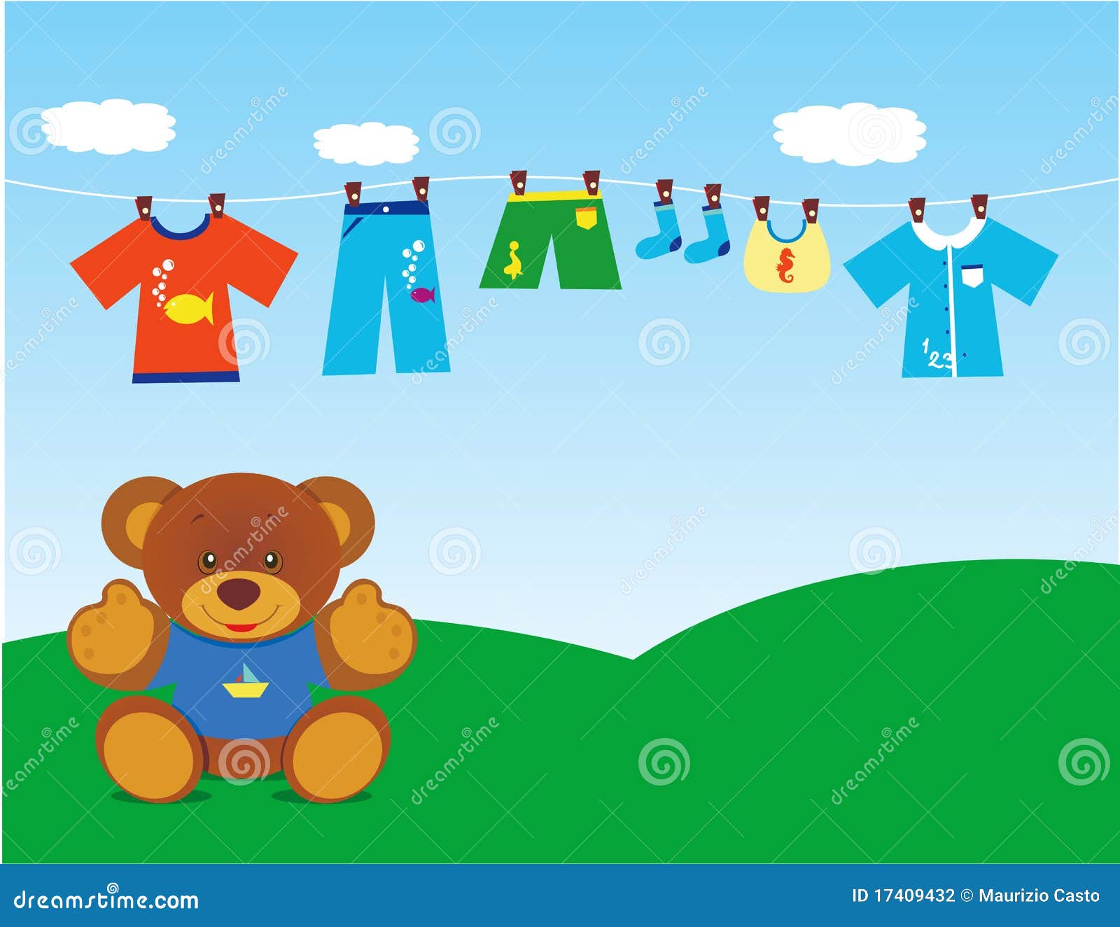 Teddy Bear With Clothes 2 Vector Illustration | CartoonDealer.com #17409432