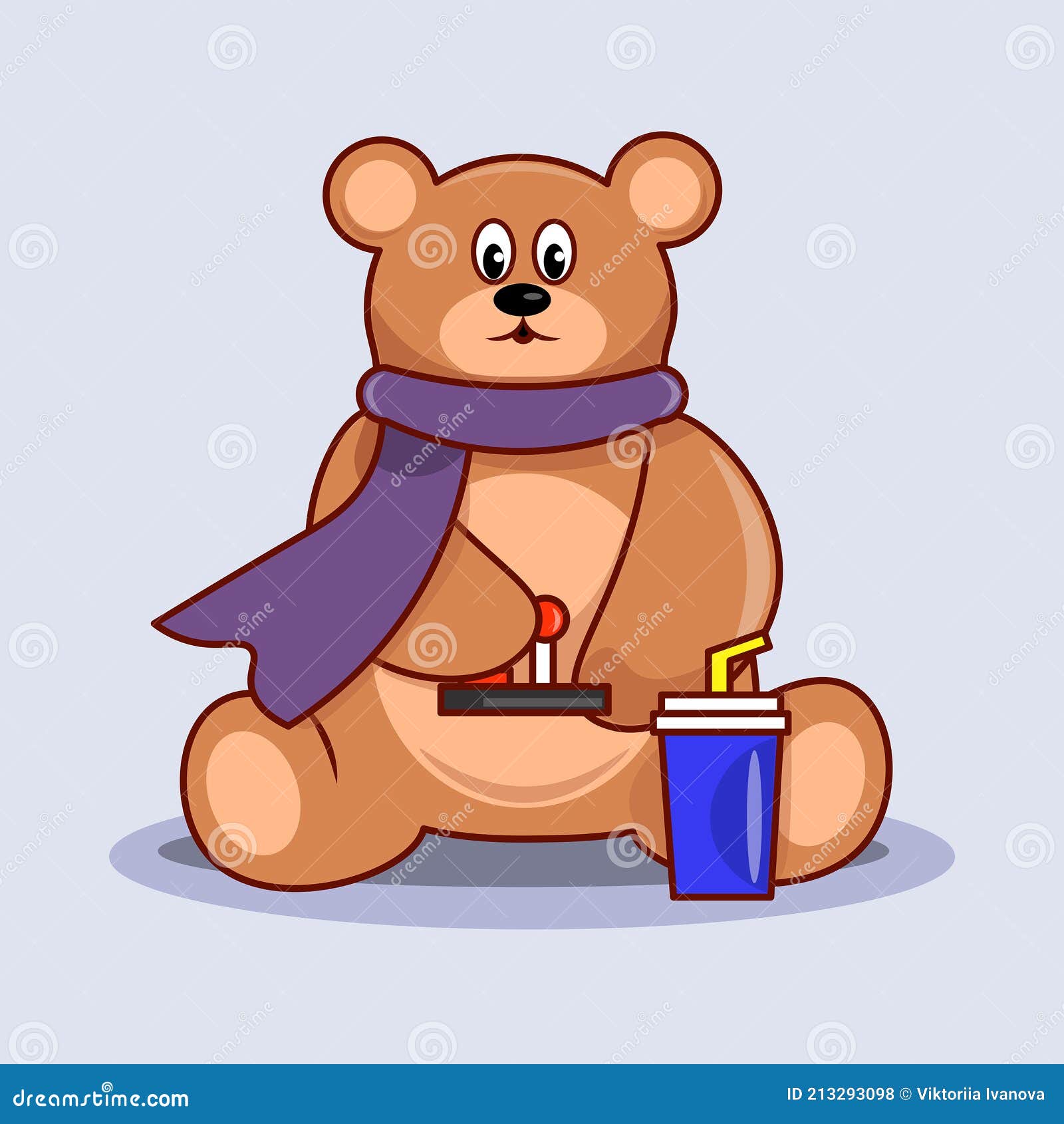 Teddy Bear with Controller. a Bear is Playing Video Game Stock ...