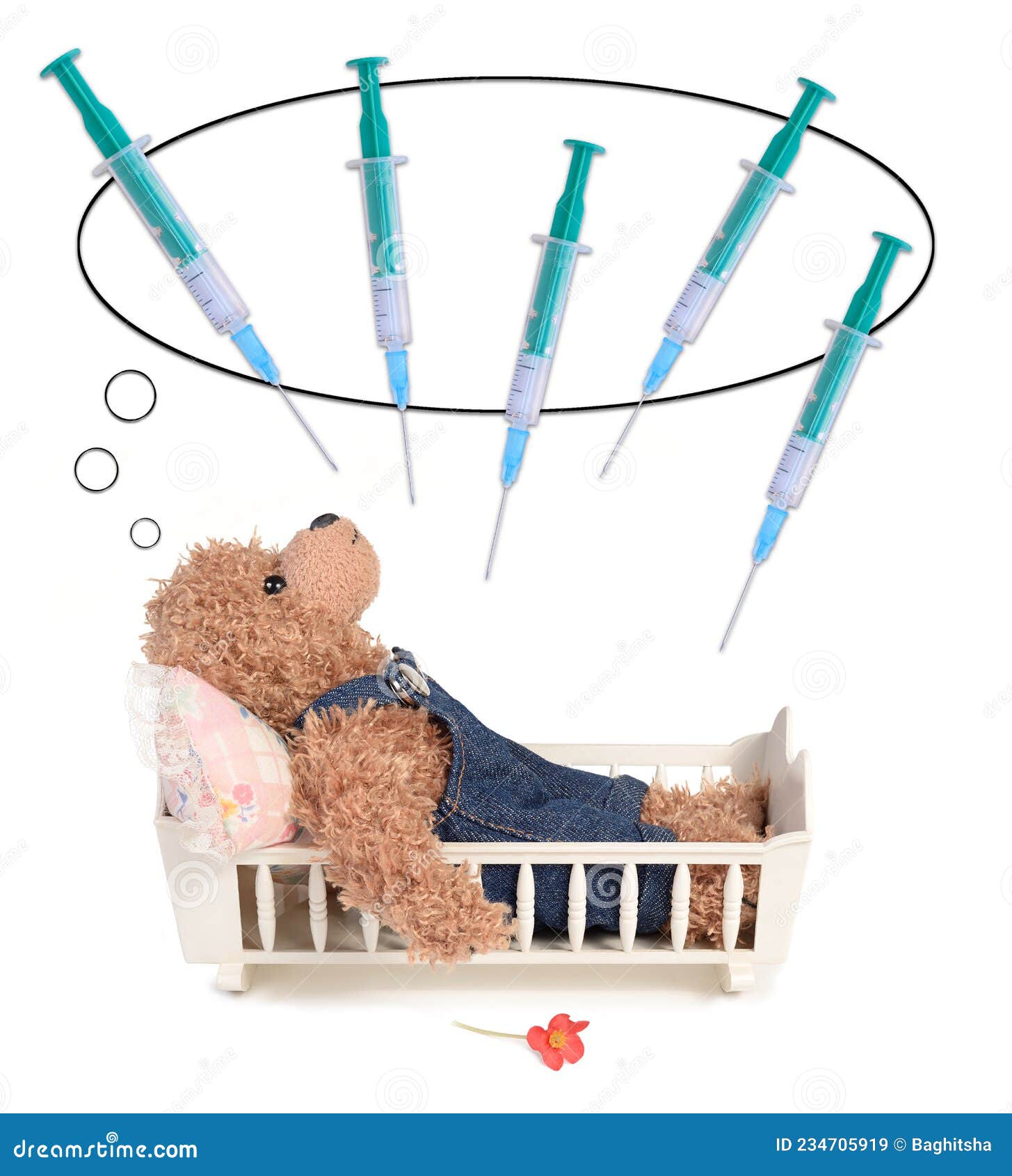 Teddy Bear Counting Vaccine Boosters White Background Stock Image ...