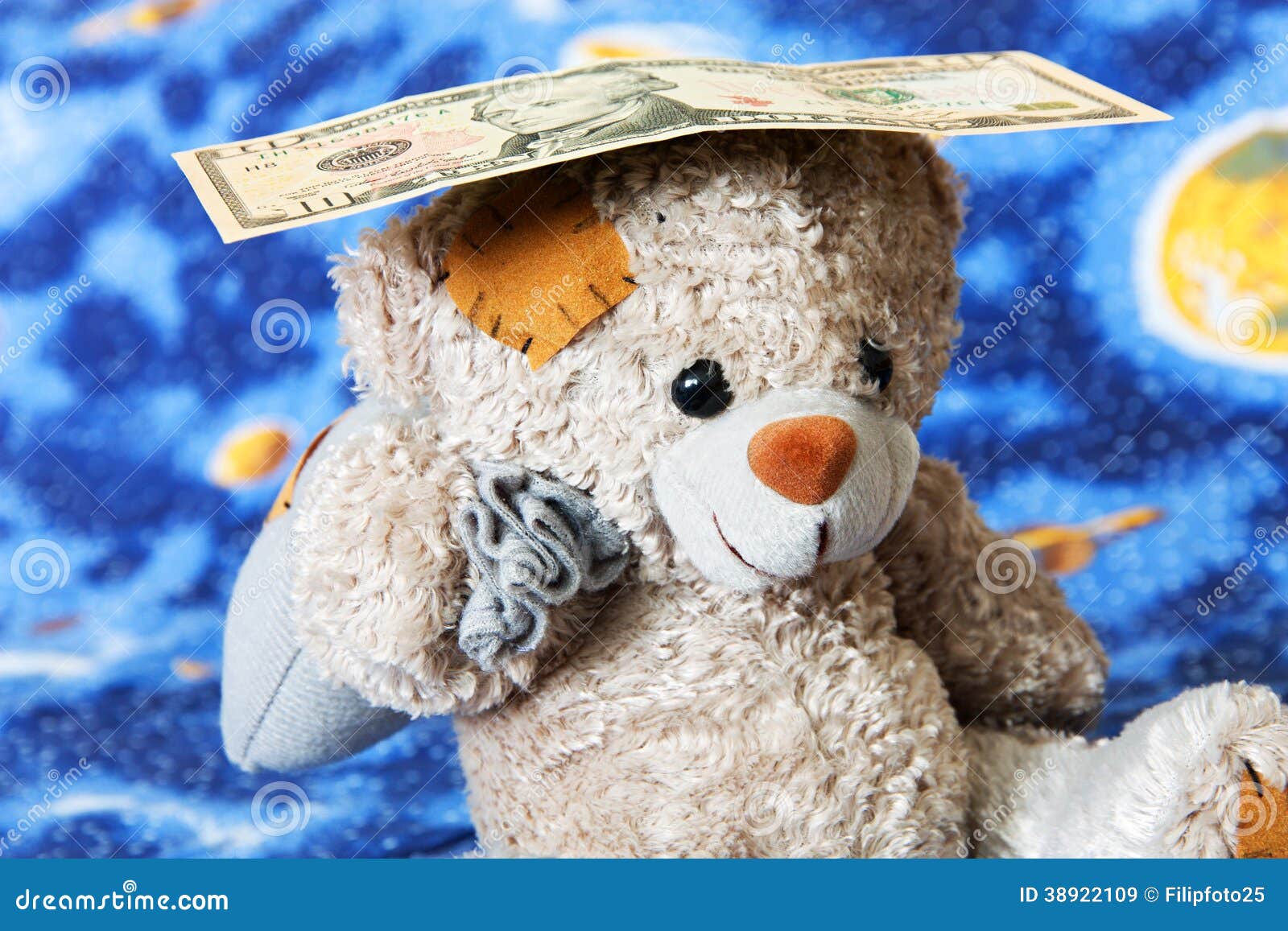 Teddy bear and dollars stock image. Image of bills, care - 38922109