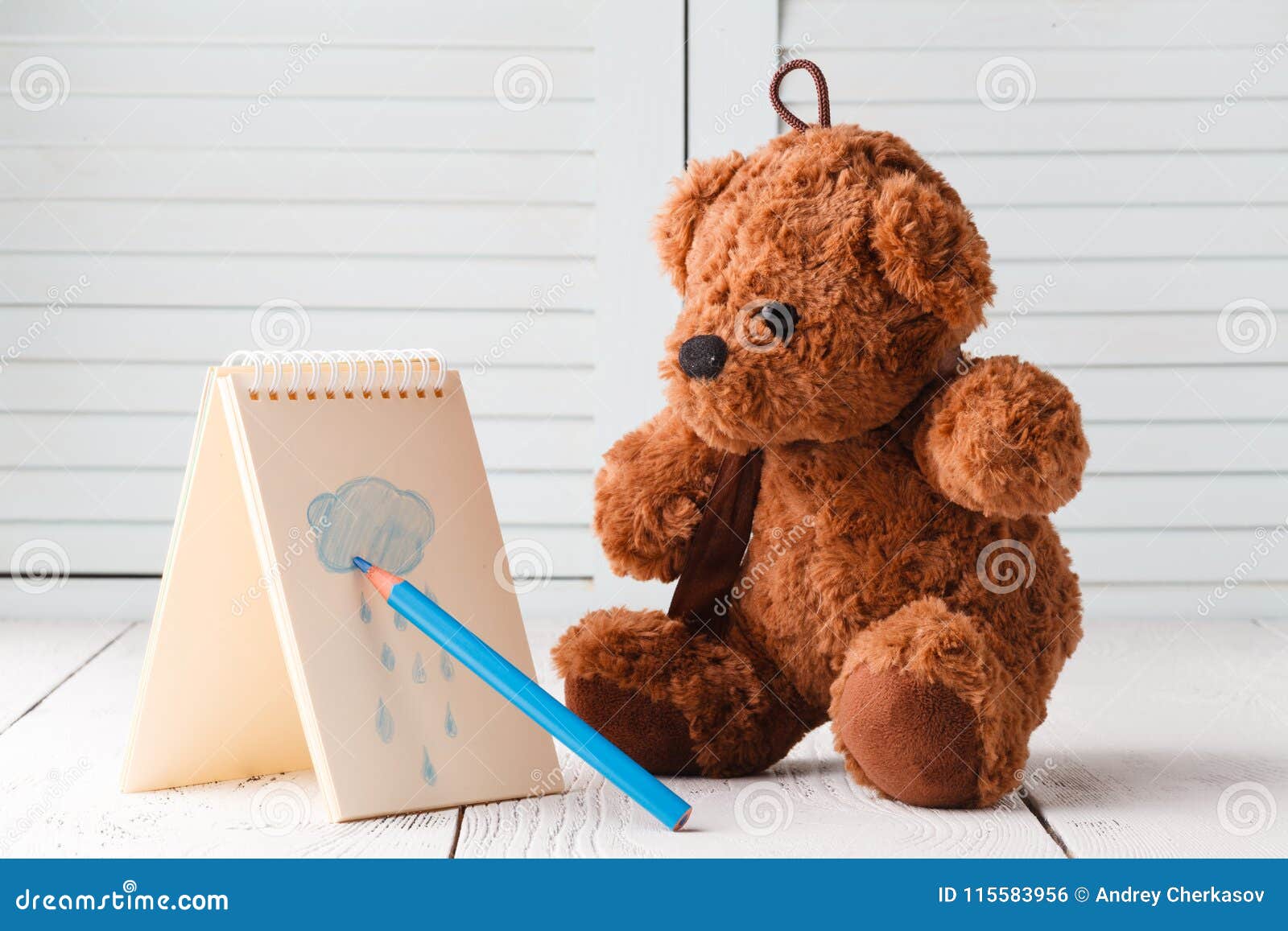 Teddy Bear Draw Rainy Weather Sign Stock Photo - Image of doll, object ...