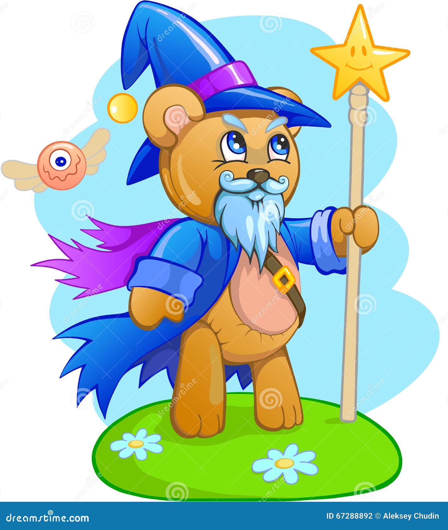 Teddy Bear Dressed As a Magician Stock Vector - Illustration of fairy ...