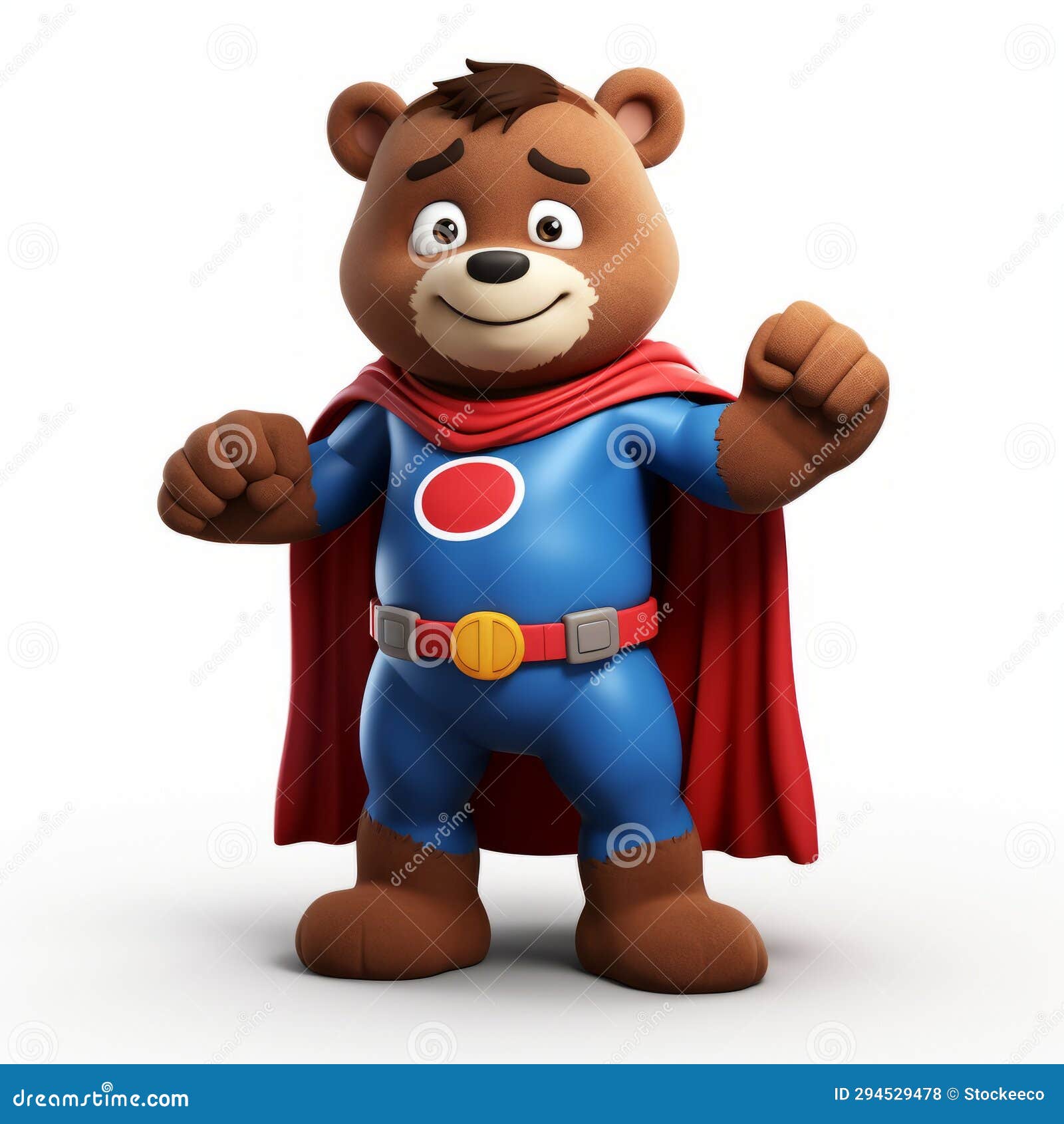 Happy Bear: a Bold and Colorful Superhero Cartoon Character Stock ...