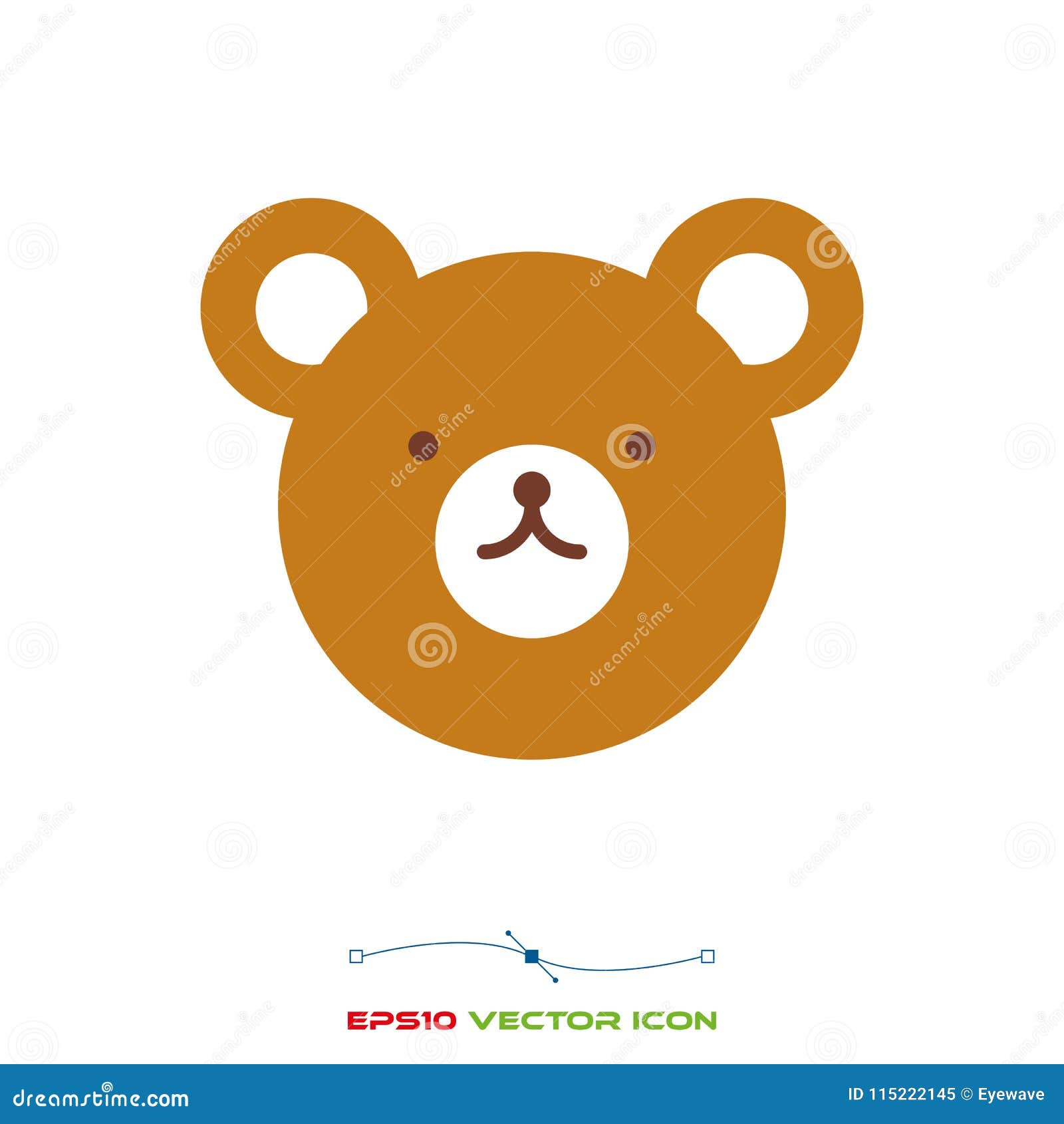 Teddy bear face color icon stock vector. Illustration of design - 115222145