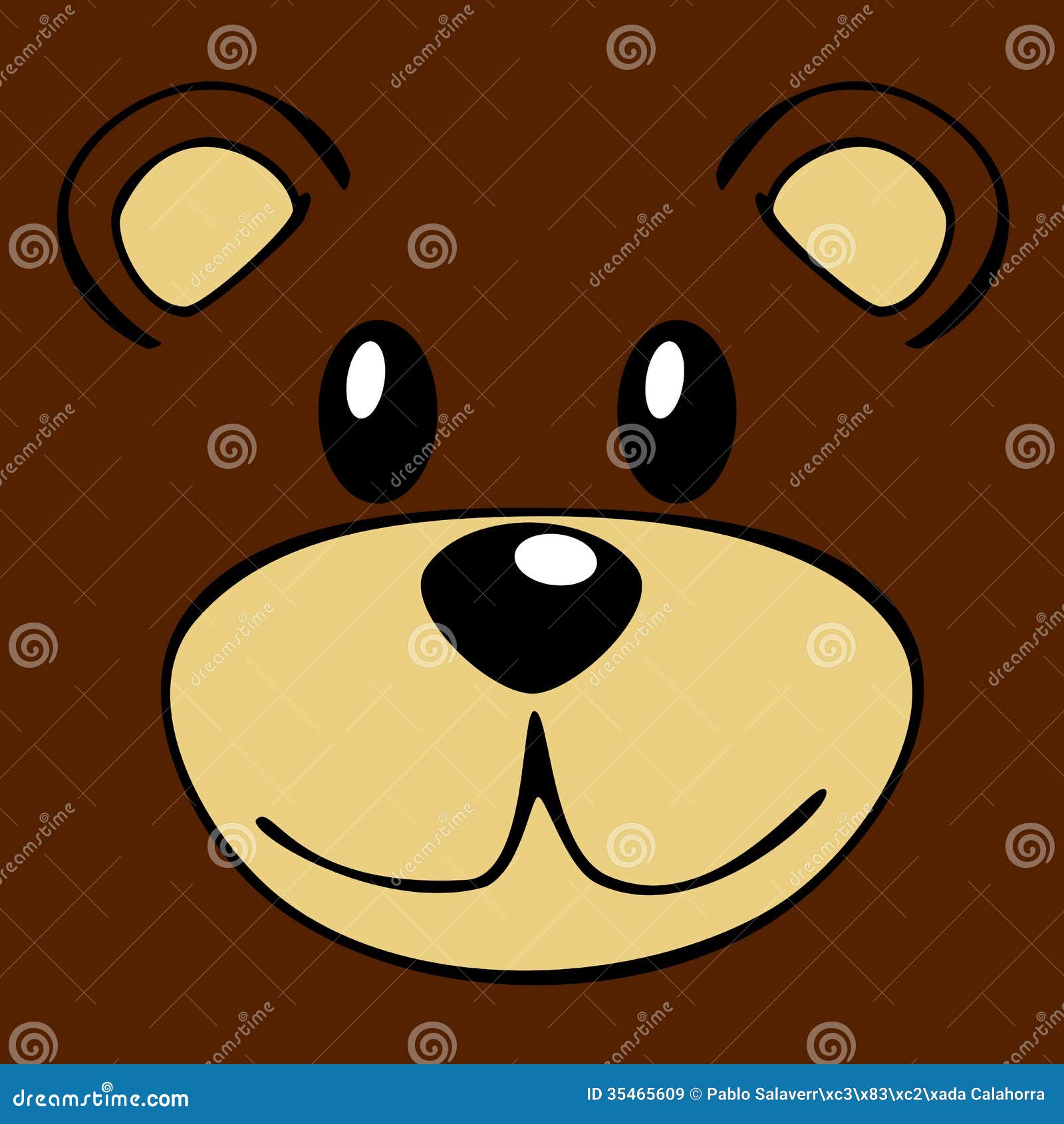 Teddy Bear Face Cartoon Vector | CartoonDealer.com #35465609