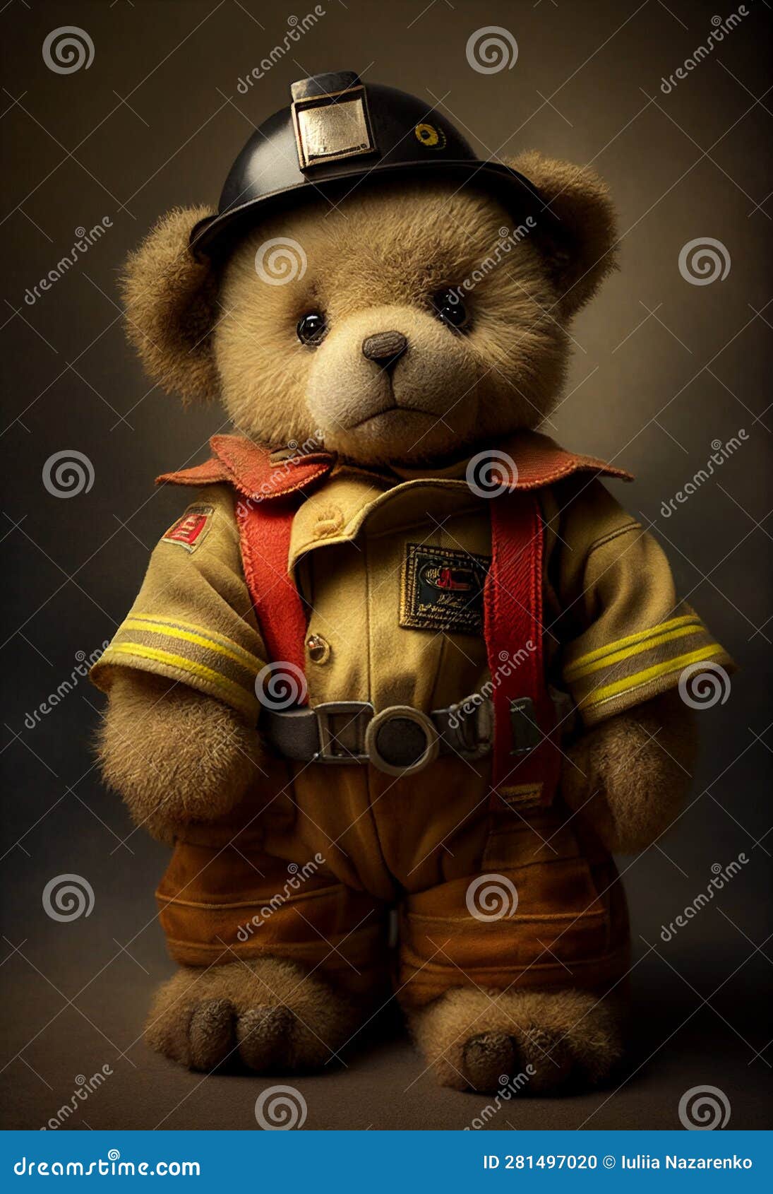 Teddy Bear in Firefighter Uniform. AI Generated Stock Illustration ...