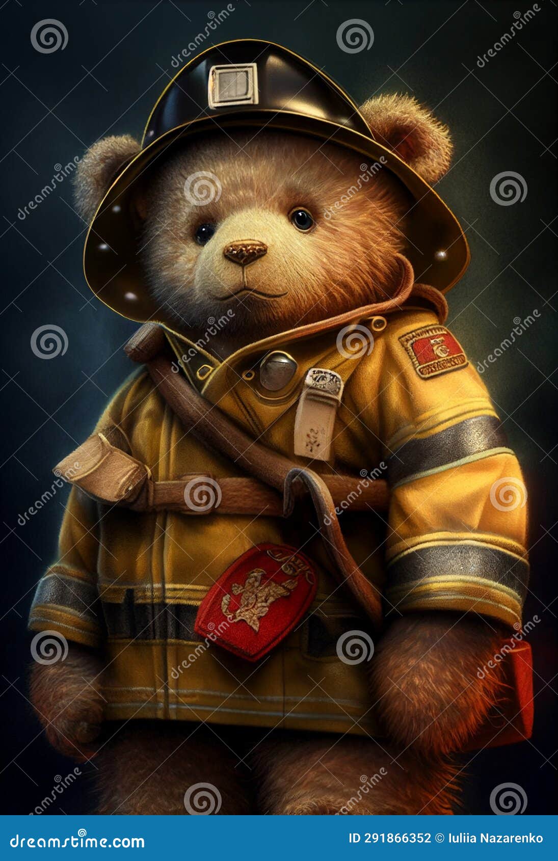 Teddy Bear in Firefighter Uniform. AI Generated Stock Photo - Image of ...