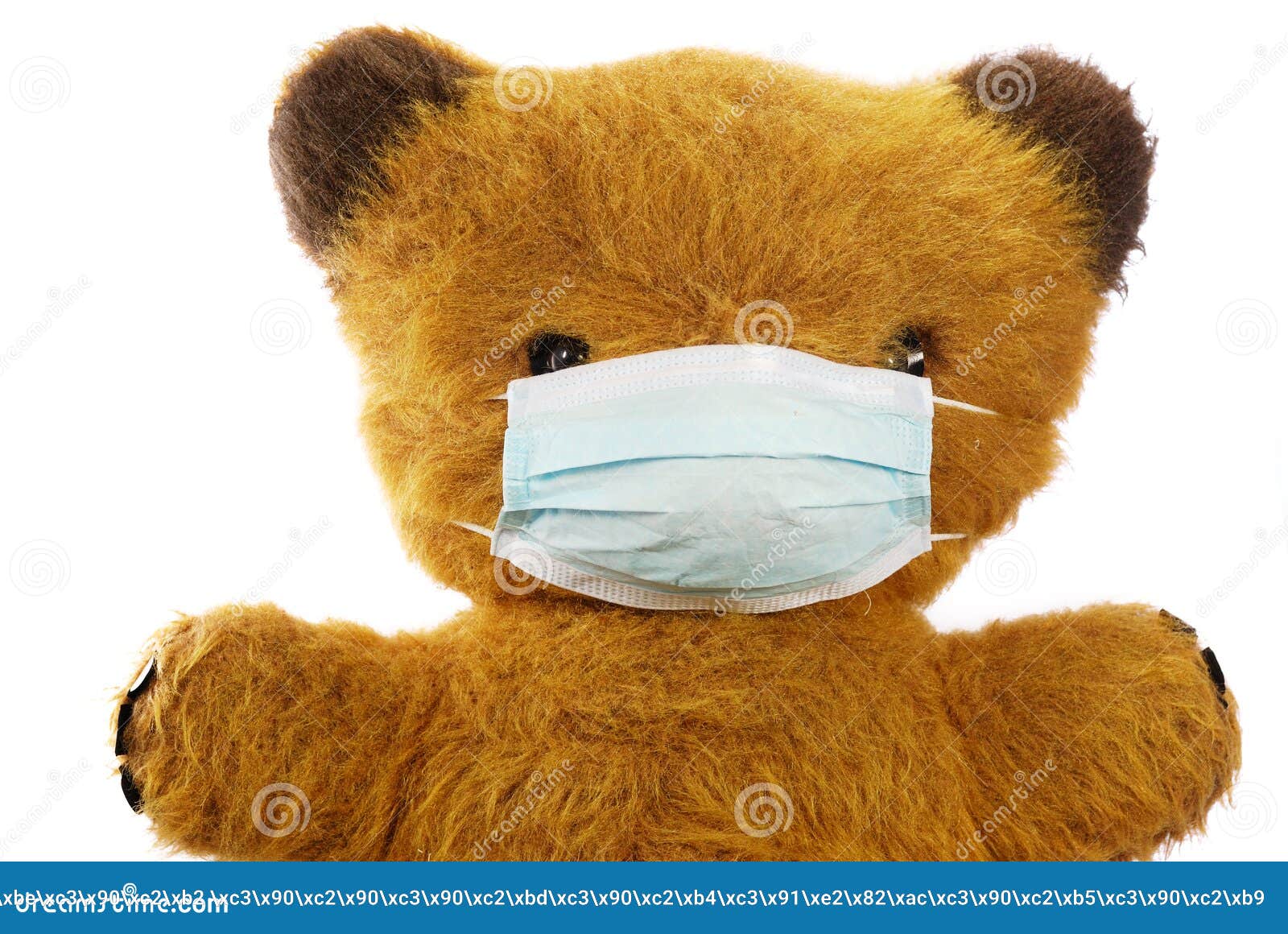 Teddy bear with flu mask stock photo. Image of teddy - 11996612