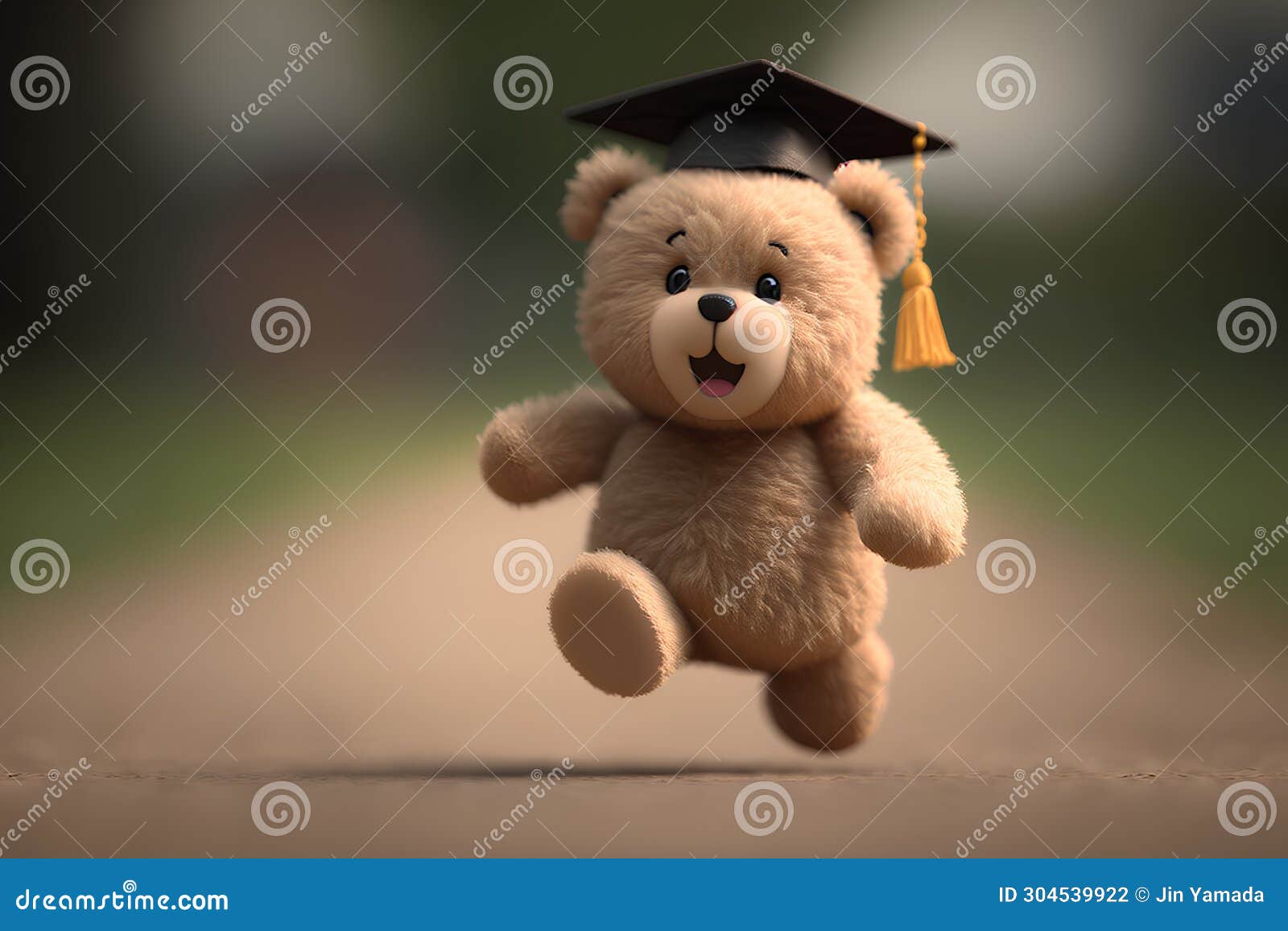 Teddy Bear with Graduation Cap. Education Concept Stock Illustration ...