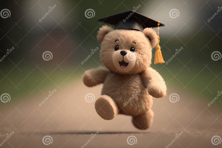 Teddy Bear with Graduation Cap. Education Concept Stock Illustration ...