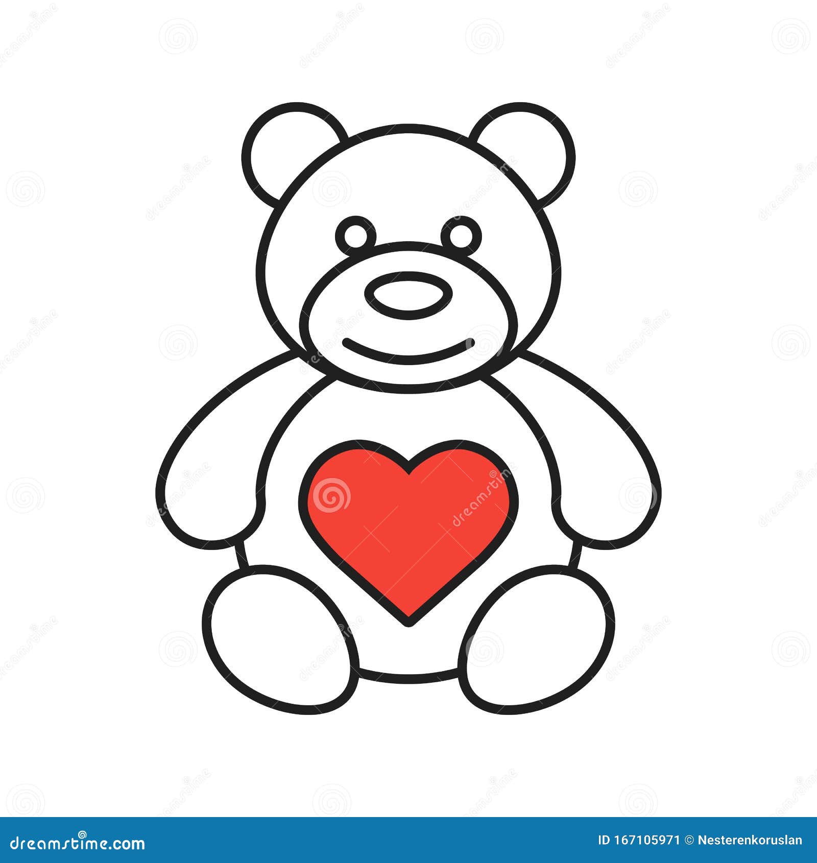 Teddy Bear with Heart Shape Linear Icon Stock Vector - Illustration of ... Teddy Bear with Heart Shape Linear Icon Stock Vector - Illustration of ...