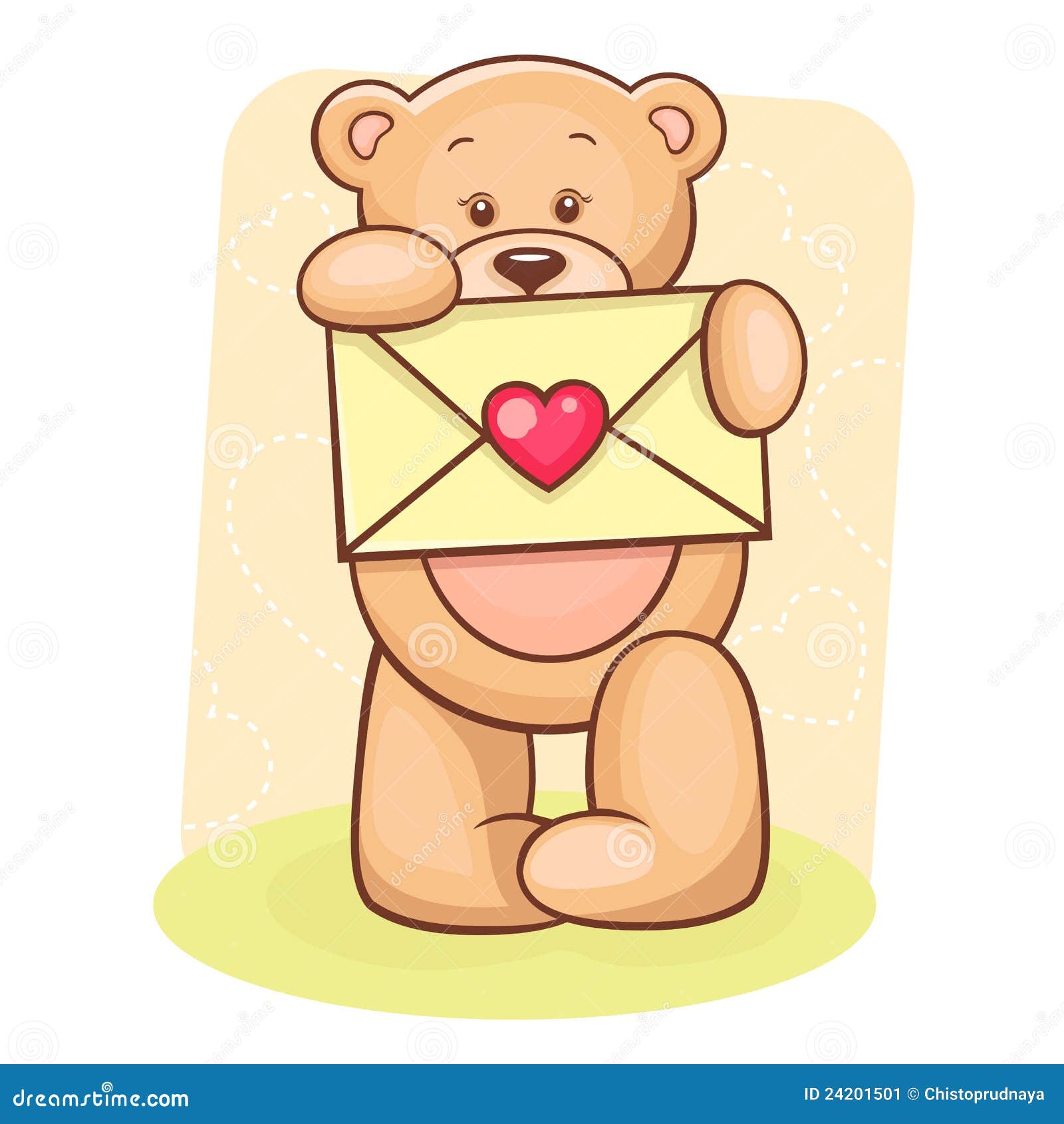 Teddy Bear Holding Envelope Stock Vector - Illustration of clipart, animal: 24201501