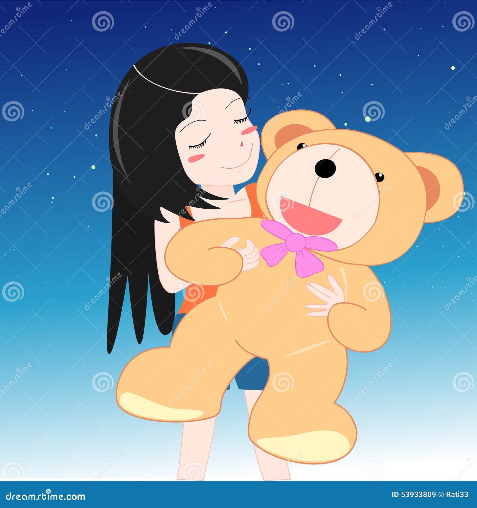 Teddy bear hug stock vector. Illustration of child, illustrator - 53933809