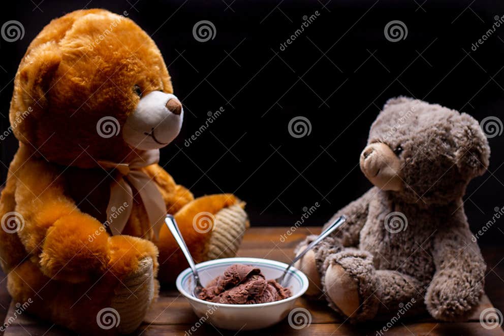 Teddy Bear Ice cream party stock image. Image of home - 172610287