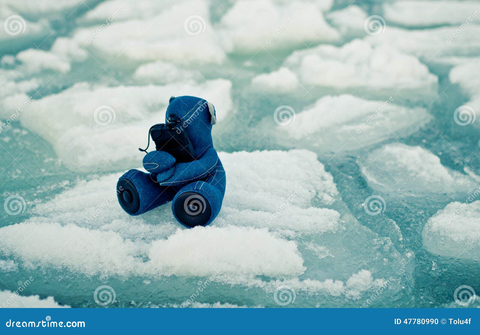 Teddy bear on iceberg stock photo. Image of ocean, water - 47780990
