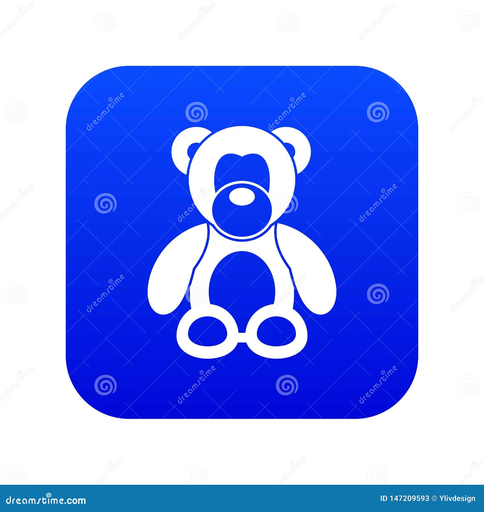 Teddy Bear Icon Digital Blue Stock Vector - Illustration of cute ...