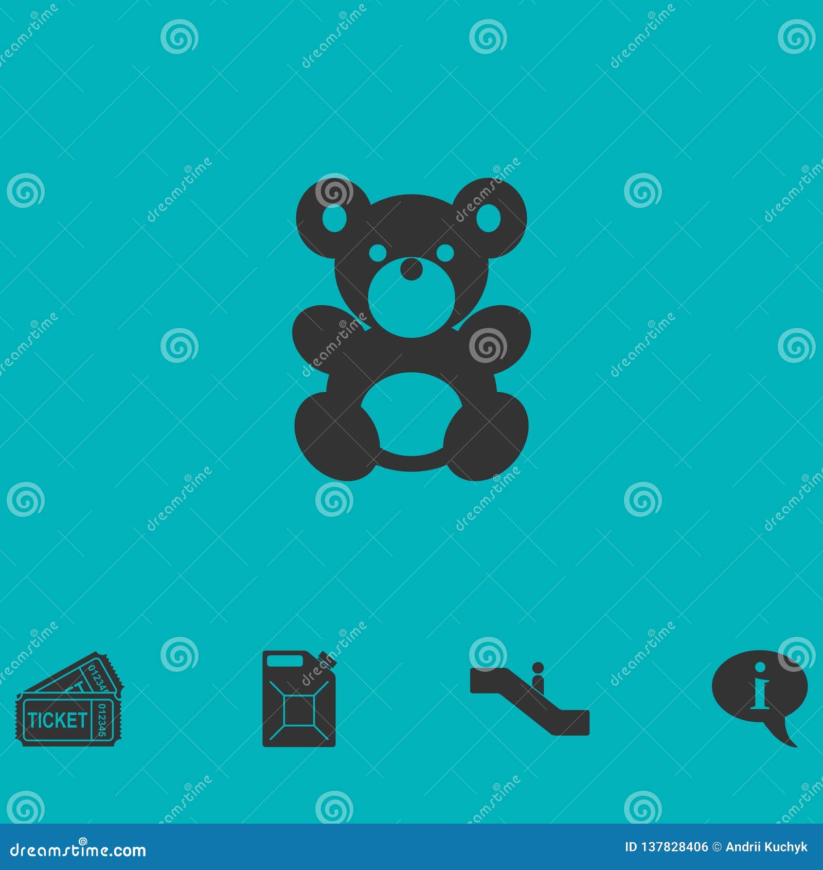 Teddy Bear icon flat stock vector. Illustration of icon - 137828406