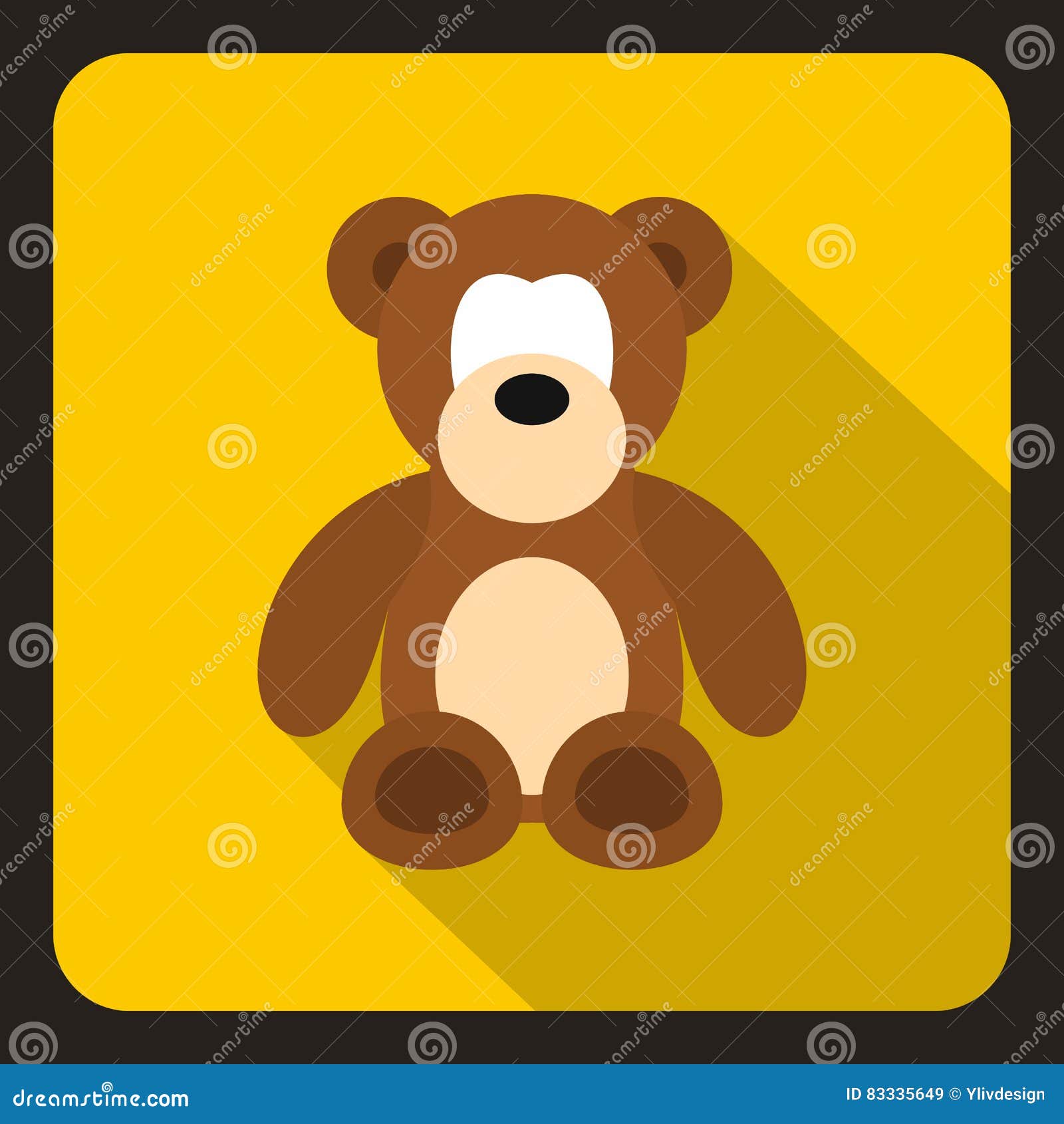 Teddy Bear Icon, Flat Style Stock Vector - Illustration of brown, doll ...