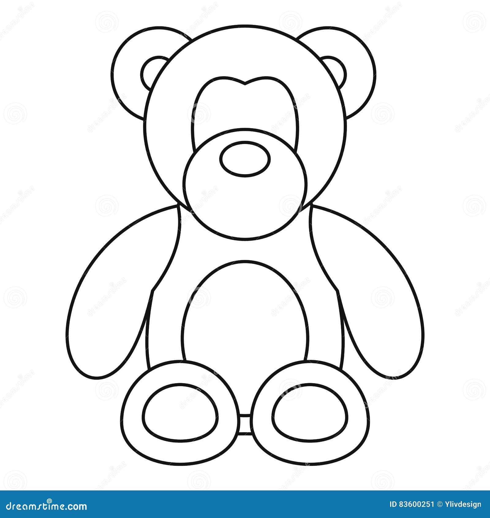 Teddy Bear Icon, Outline Style Stock Vector - Illustration of material ...
