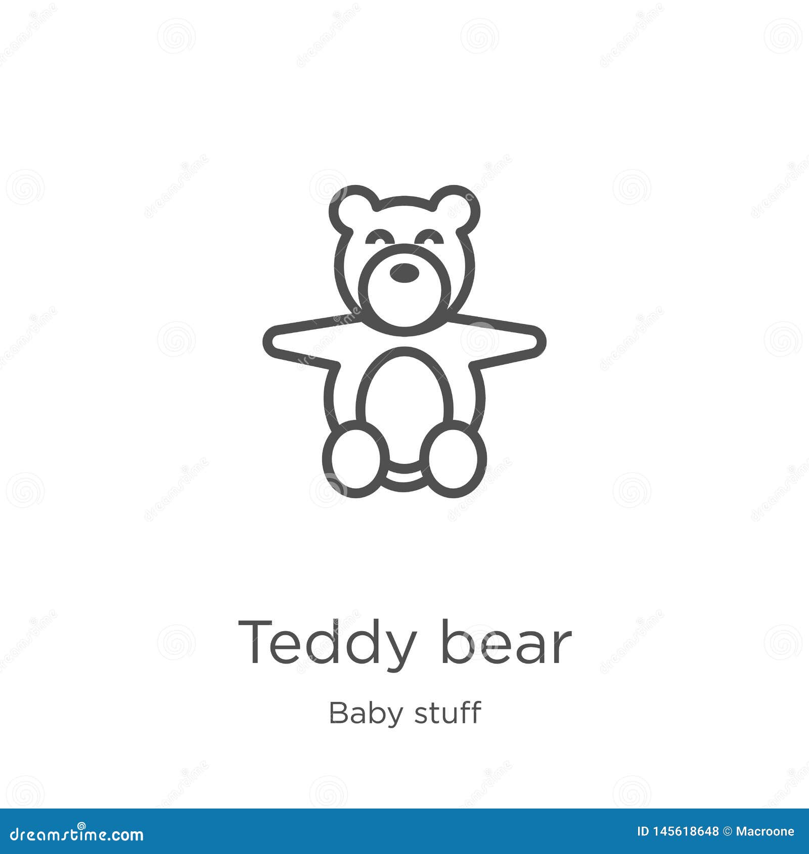 Teddy Bear Icon Vector from Baby Stuff Collection. Thin Line Teddy Bear ...