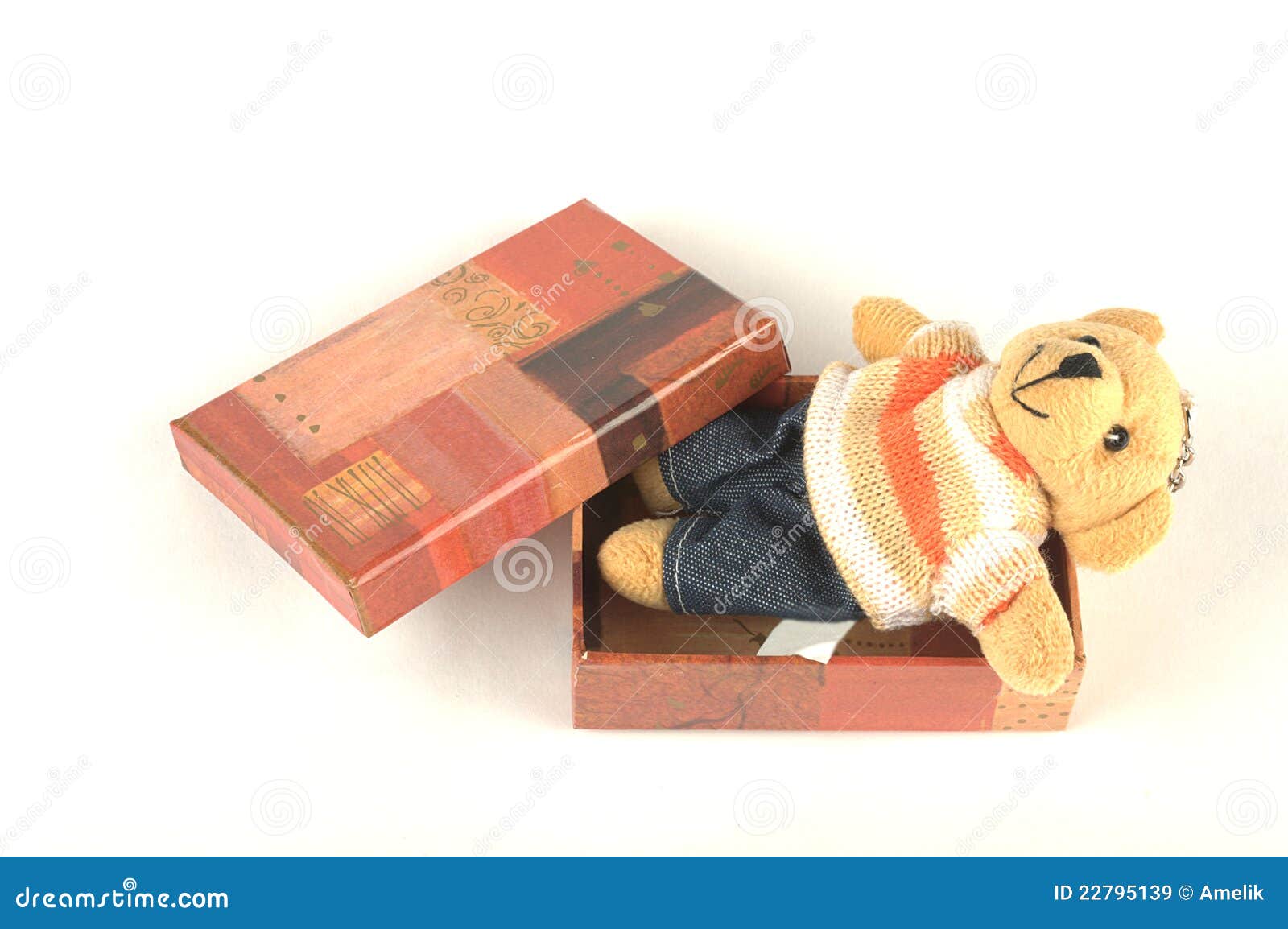 Teddy bear ih the box stock image. Image of color, affection - 22795139