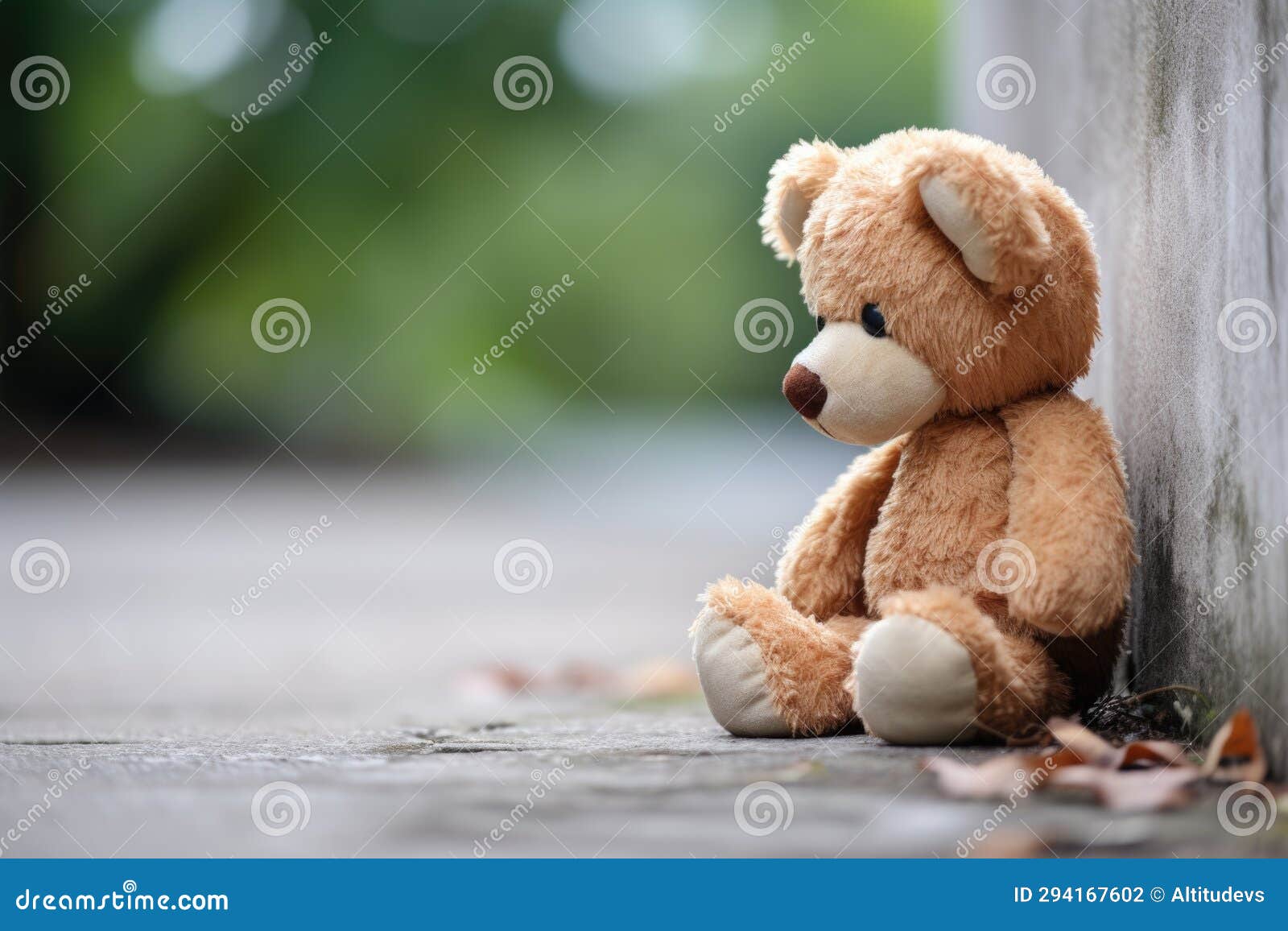 A Teddy Bear Leaning Against a Wall Stock Photo - Image of teddy ...