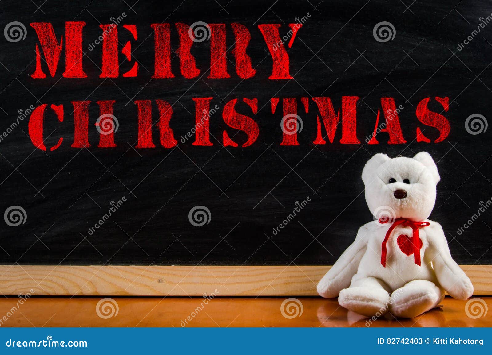 Teddy Bear Message `merry Christmas` Stock Image - Image of decorative ...