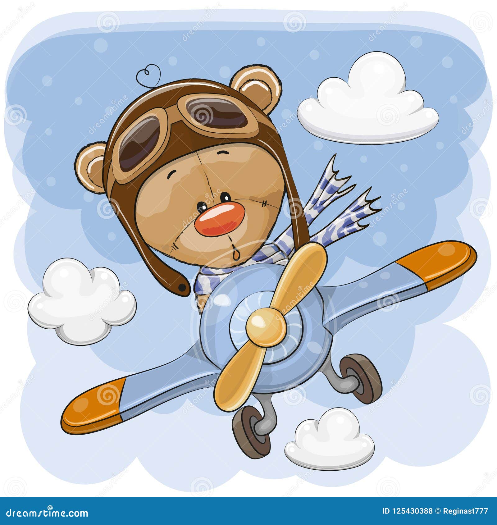 Teddy Bear Mignon Vole Sur Un Avion Illustration de Vecteur ...