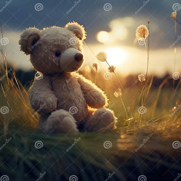 Teddy bear and moon stock illustration. Illustration of bear - 308617258