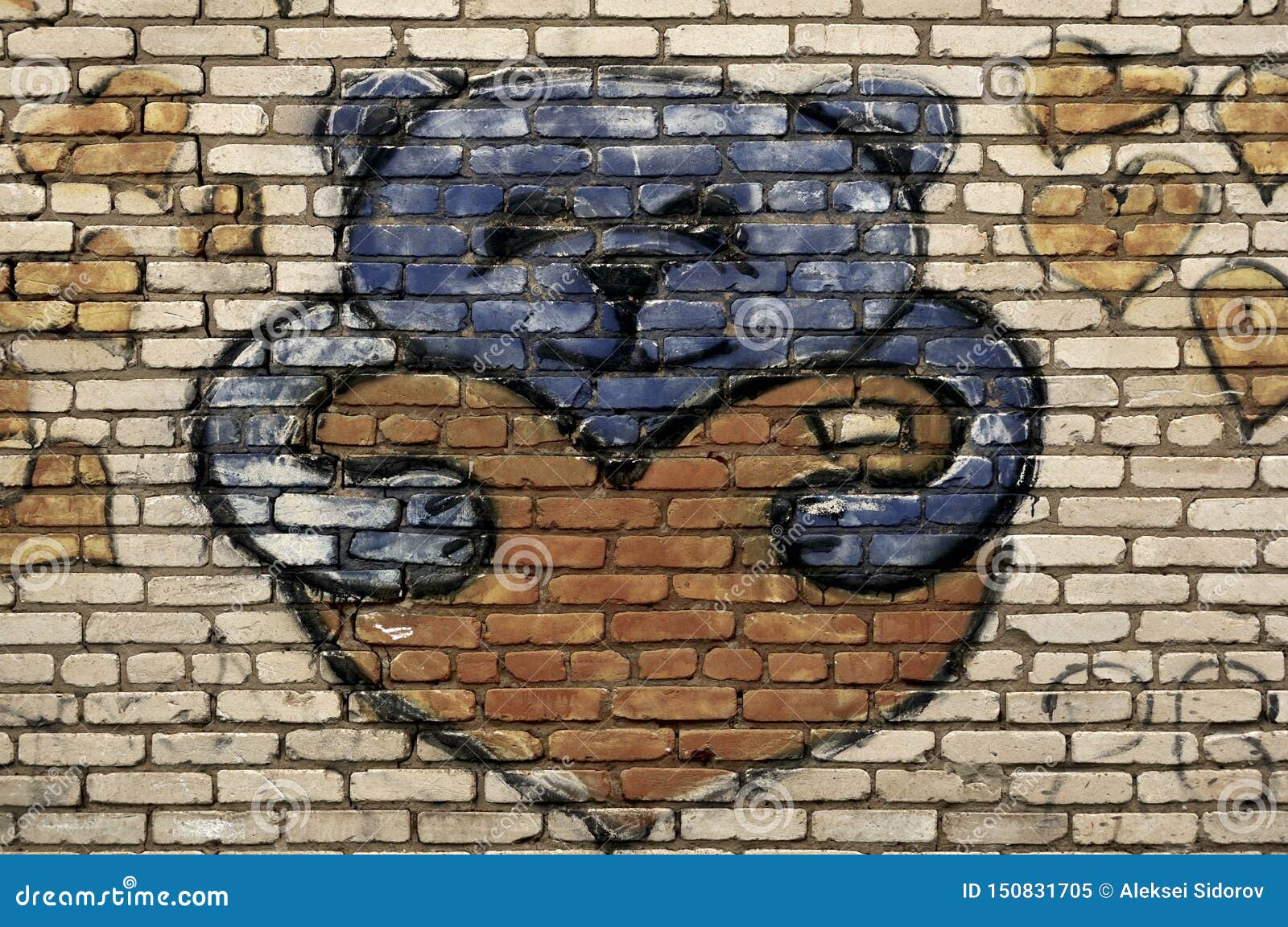 Teddy Bear Painted on Brick Wall. Street Art Editorial Image - Image of ...