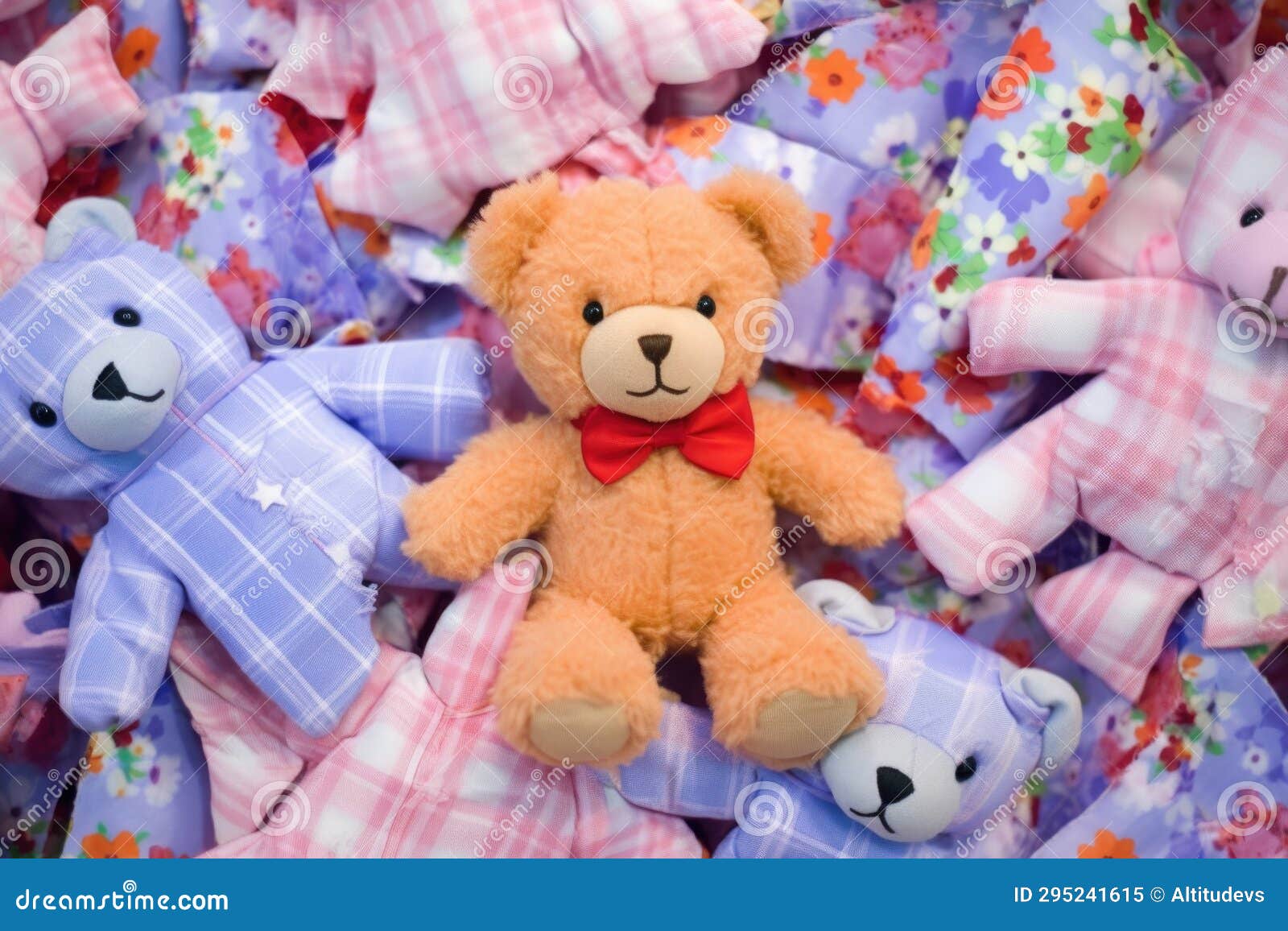 Teddy Bear Pattern Cutouts on Bright Fabrics Stock Image - Image of ...