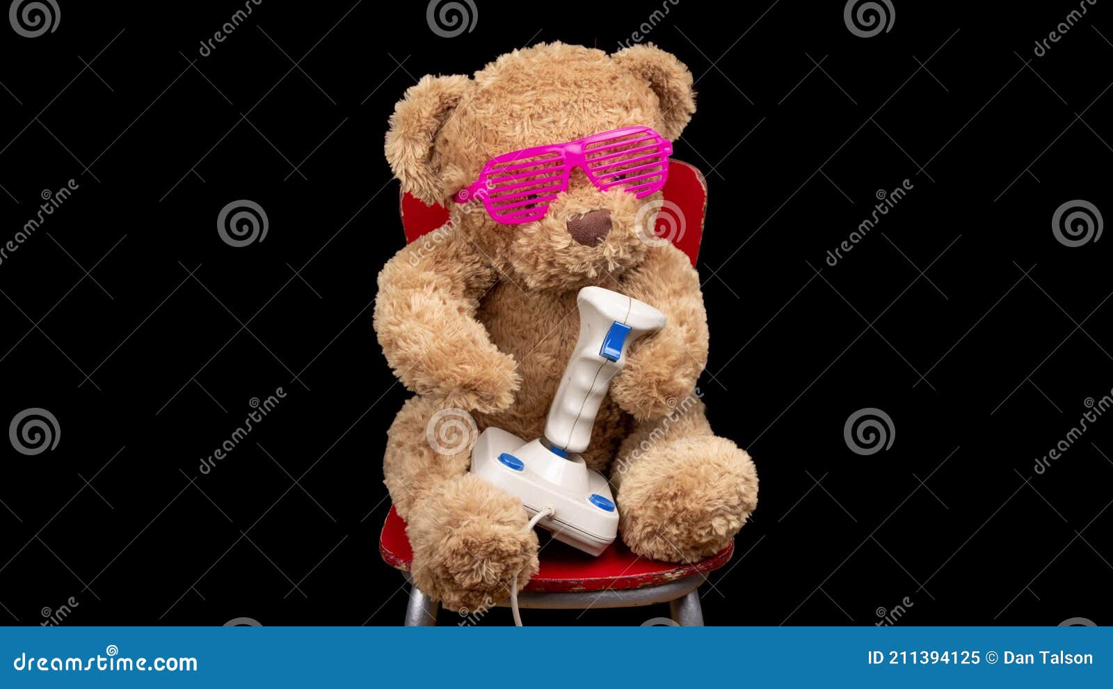 Teddy Bear Playing with Computer Joystick Stock Video - Video of ...