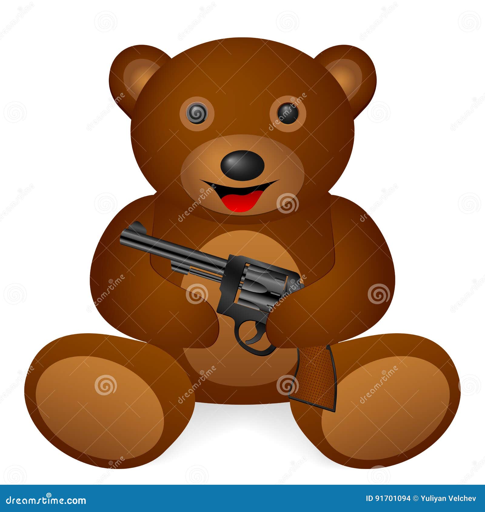 Teddy bear revolver stock vector. Illustration of mammal - 91701094