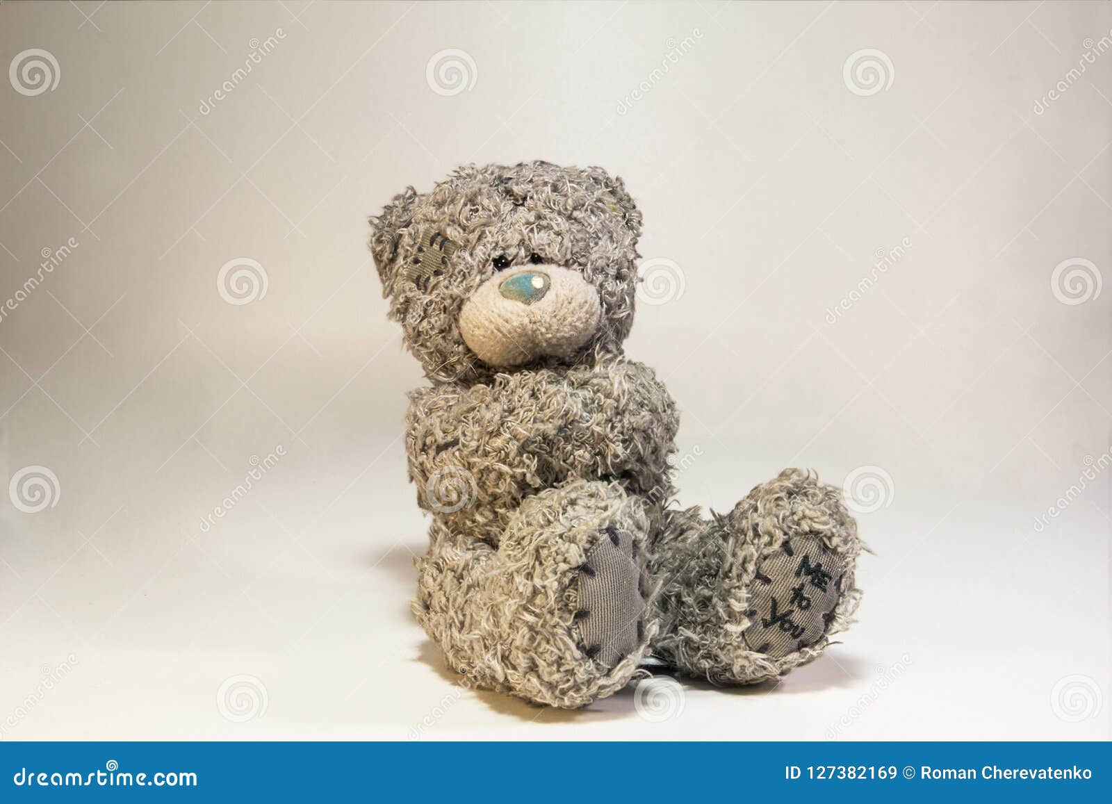 Gray Teddy Bear on a Light Background. Stock Image - Image of wildlife ...