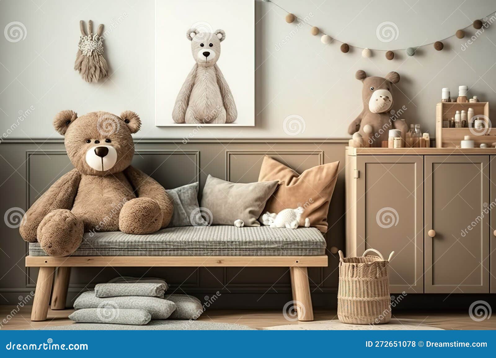 Teddy Bear Soft Toy with InteriorLuxury Interior Design with Sofa,AI ...