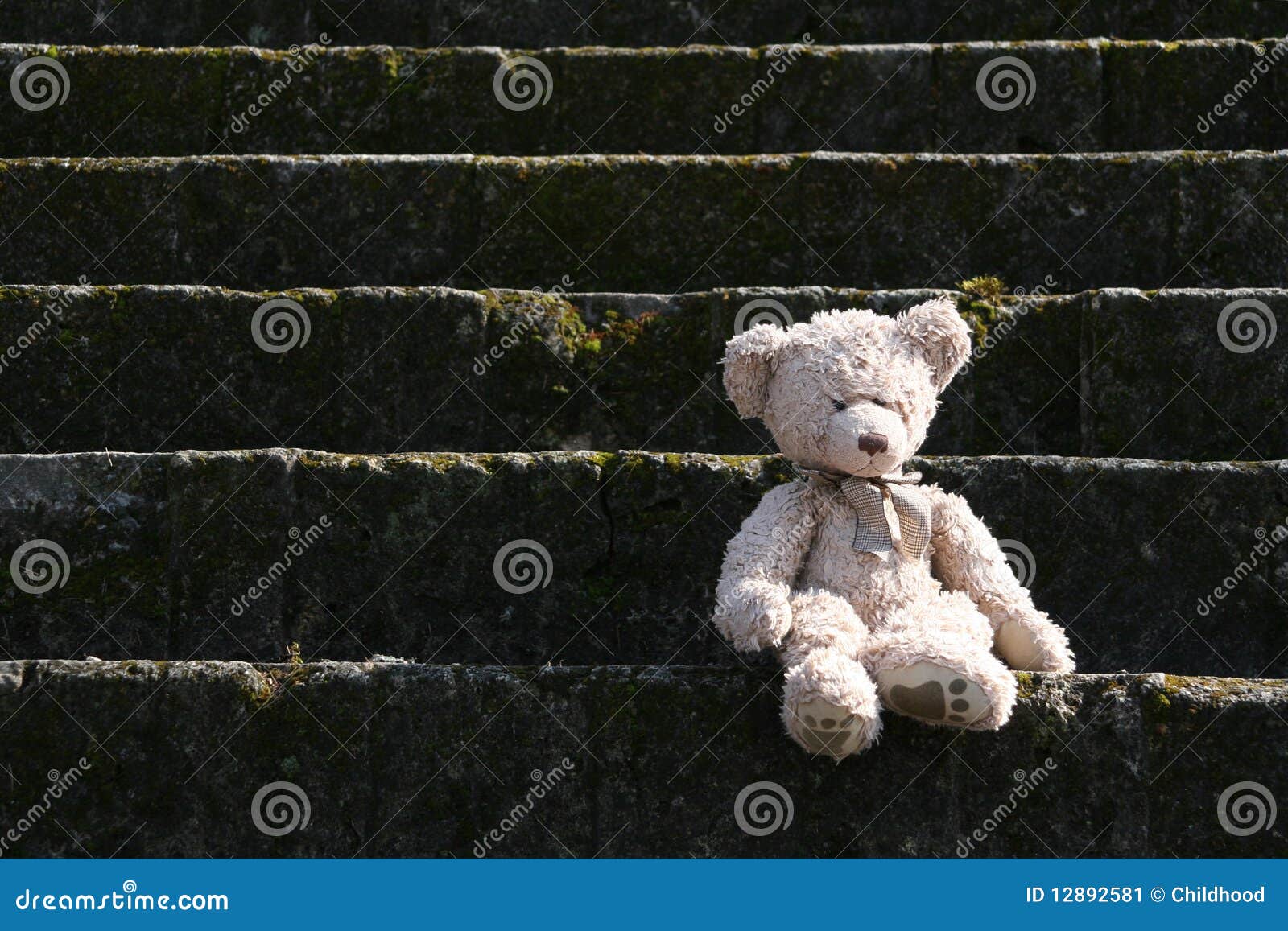 Teddy bear on stairs stock image. Image of cute, nature - 12892581