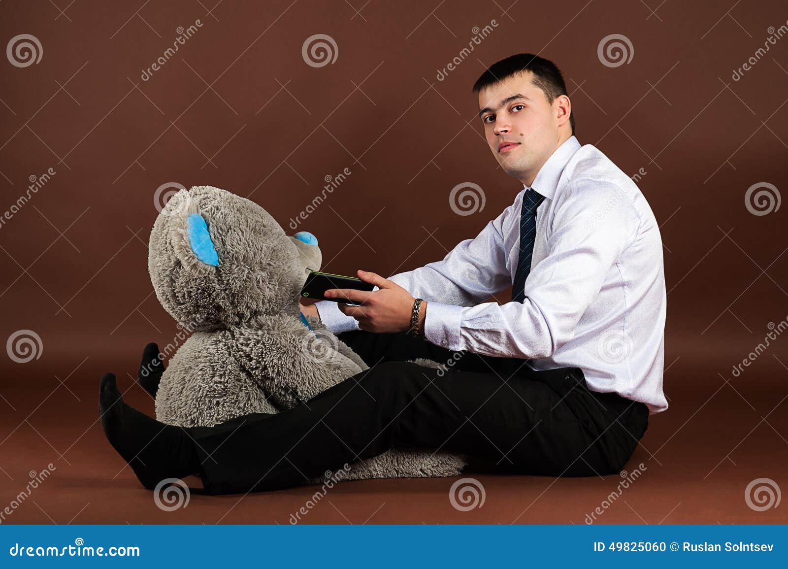 Teddy Bear Talking on Mobile Phone Stock Photo - Image of mobile ...