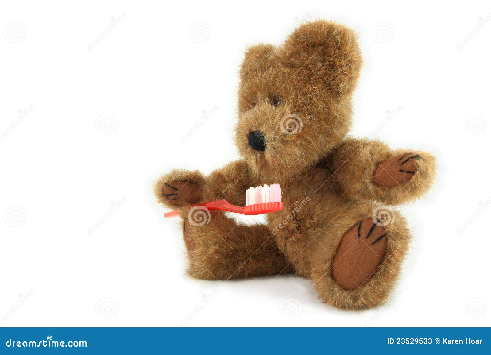 Teddy Bear with Toothbrush stock image. Image of stuffed - 23529533