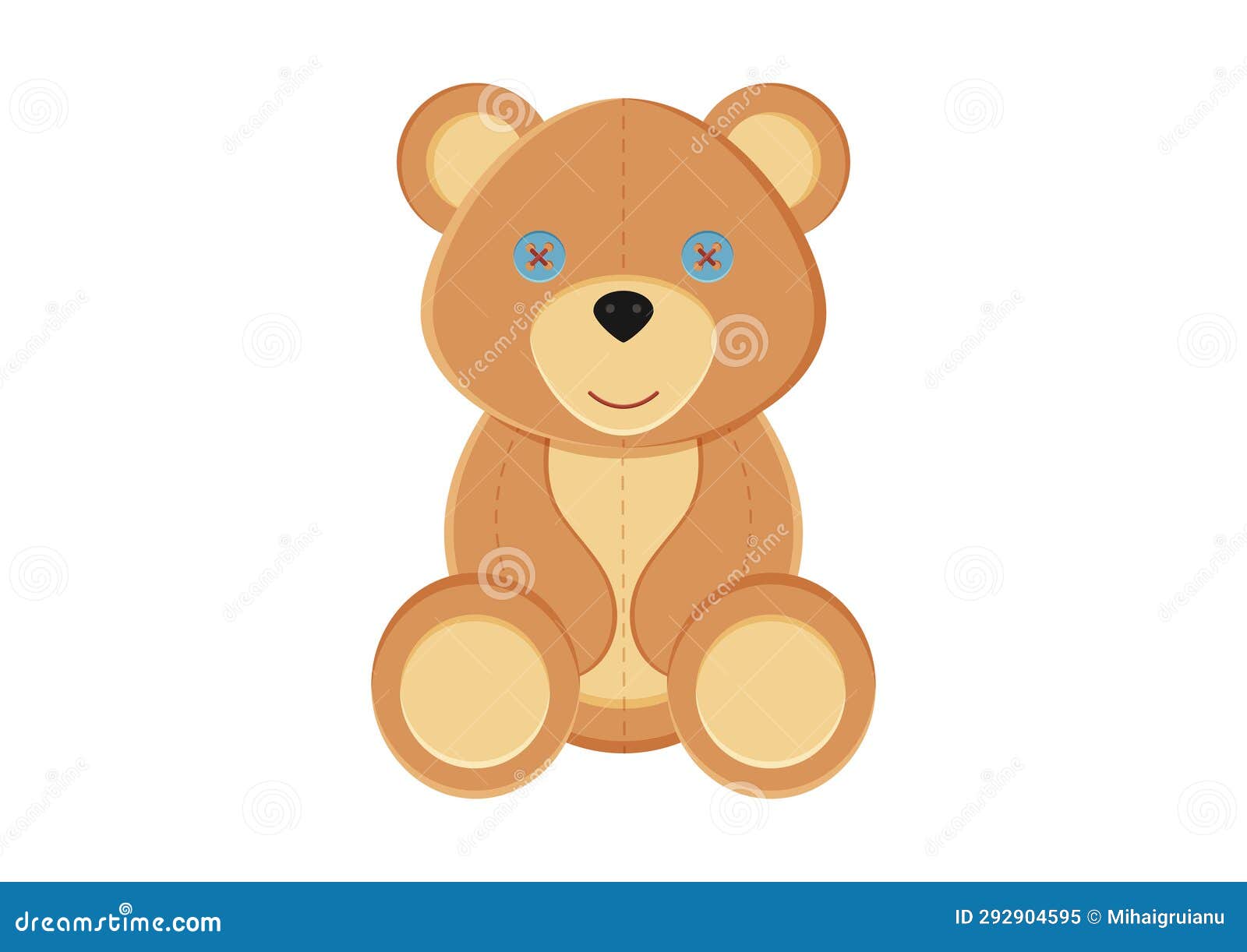 Teddy Bear Toy Cartoon Character Vector Illustration Stock Vector ...