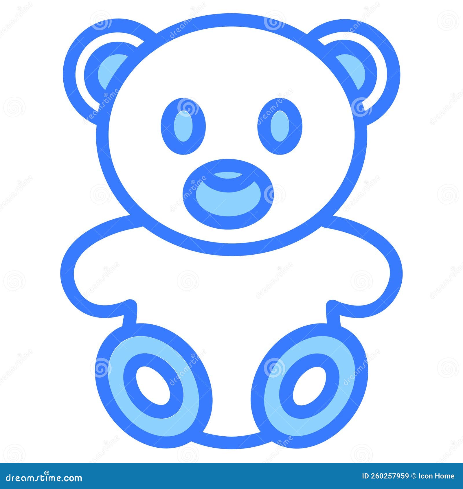 Teddy Bear, Toy Icon, Simple Design Blue Line Stock Vector ...