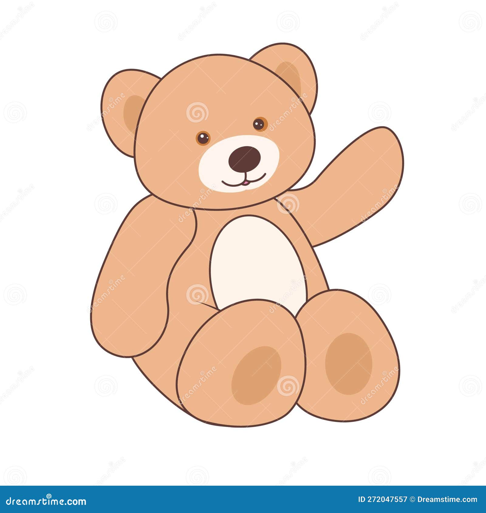 Teddy Bear Toy Plush Cuddly Toy Vector Mascot Illustration Stock Vector ...