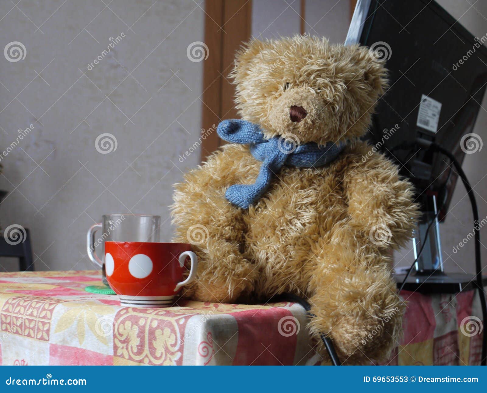 Teddy bear stock image. Image of computer, bear, monitor - 69653553
