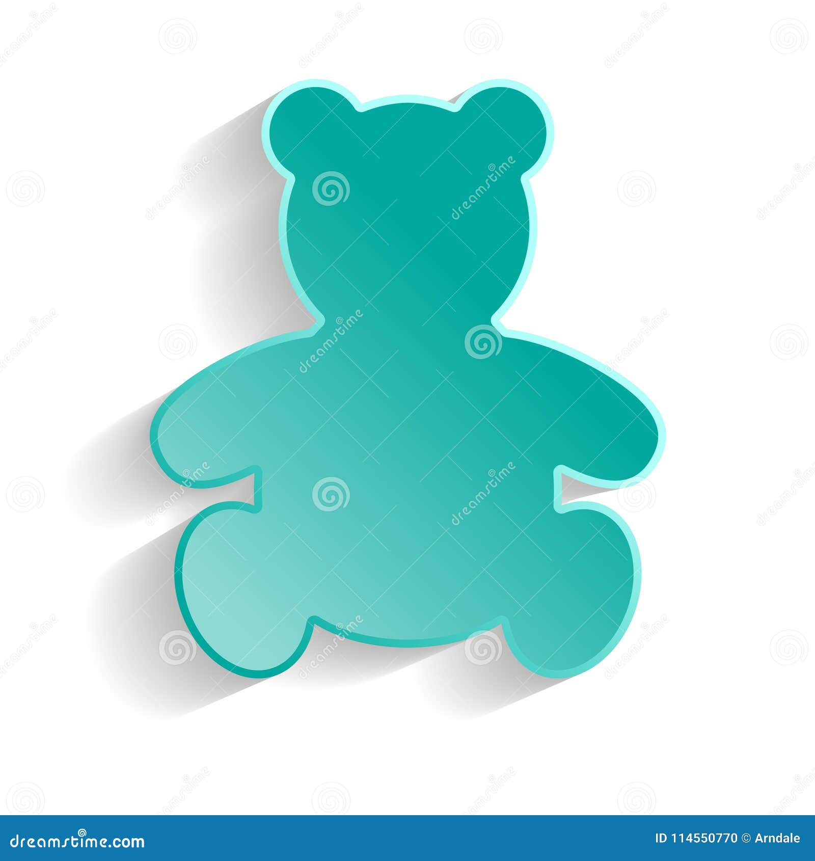 Teddy Bear. Flat Icon with Shadow Stock Vector - Illustration of bear ...