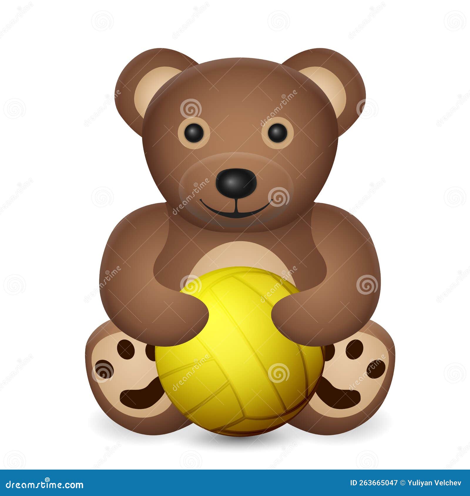 Teddy Bear With Water Polo Ball Cartoon Vector | CartoonDealer.com ...